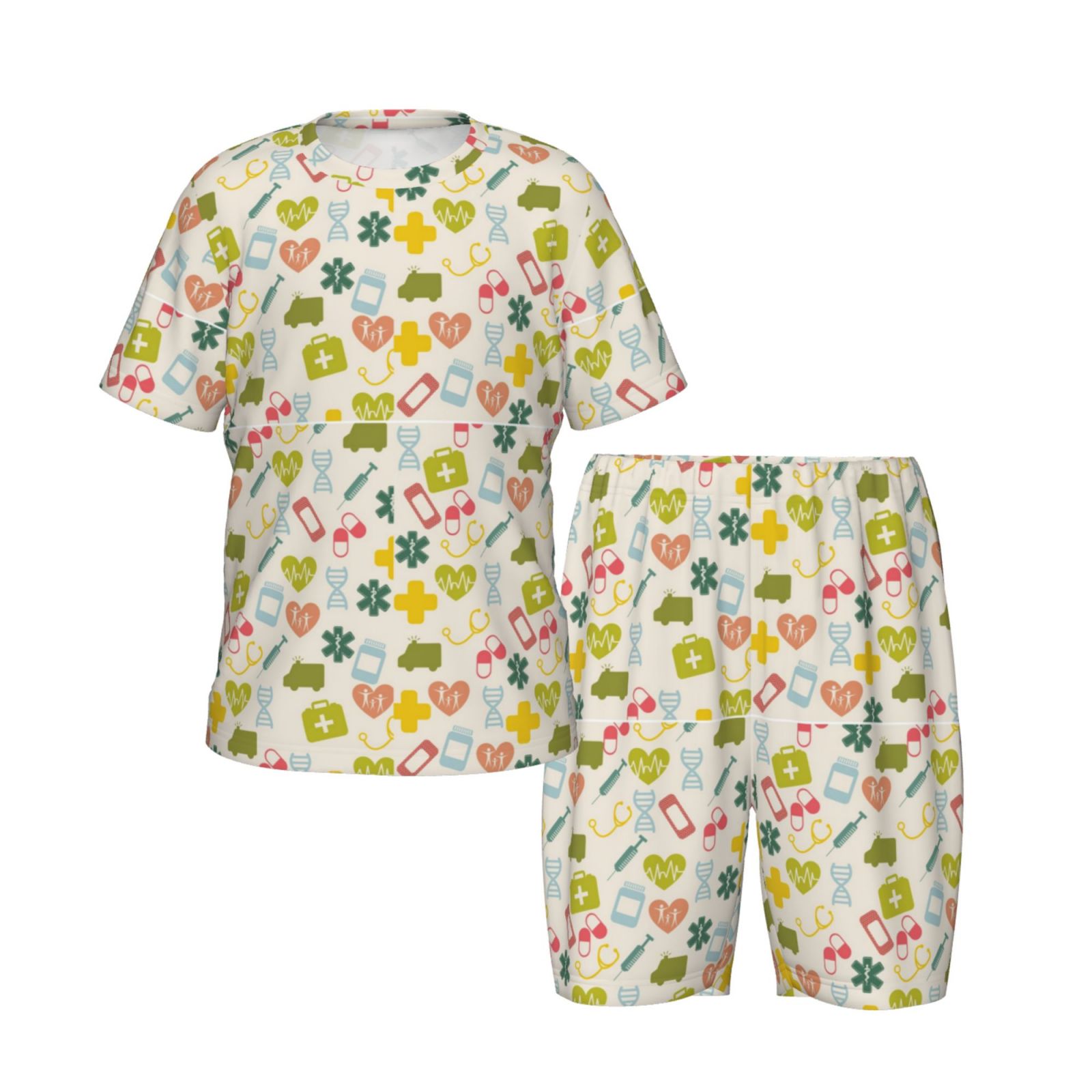 Picia Medical Icons Printed Boys' Kids-PJ Snug Fit Cotton Short Sleeve ...