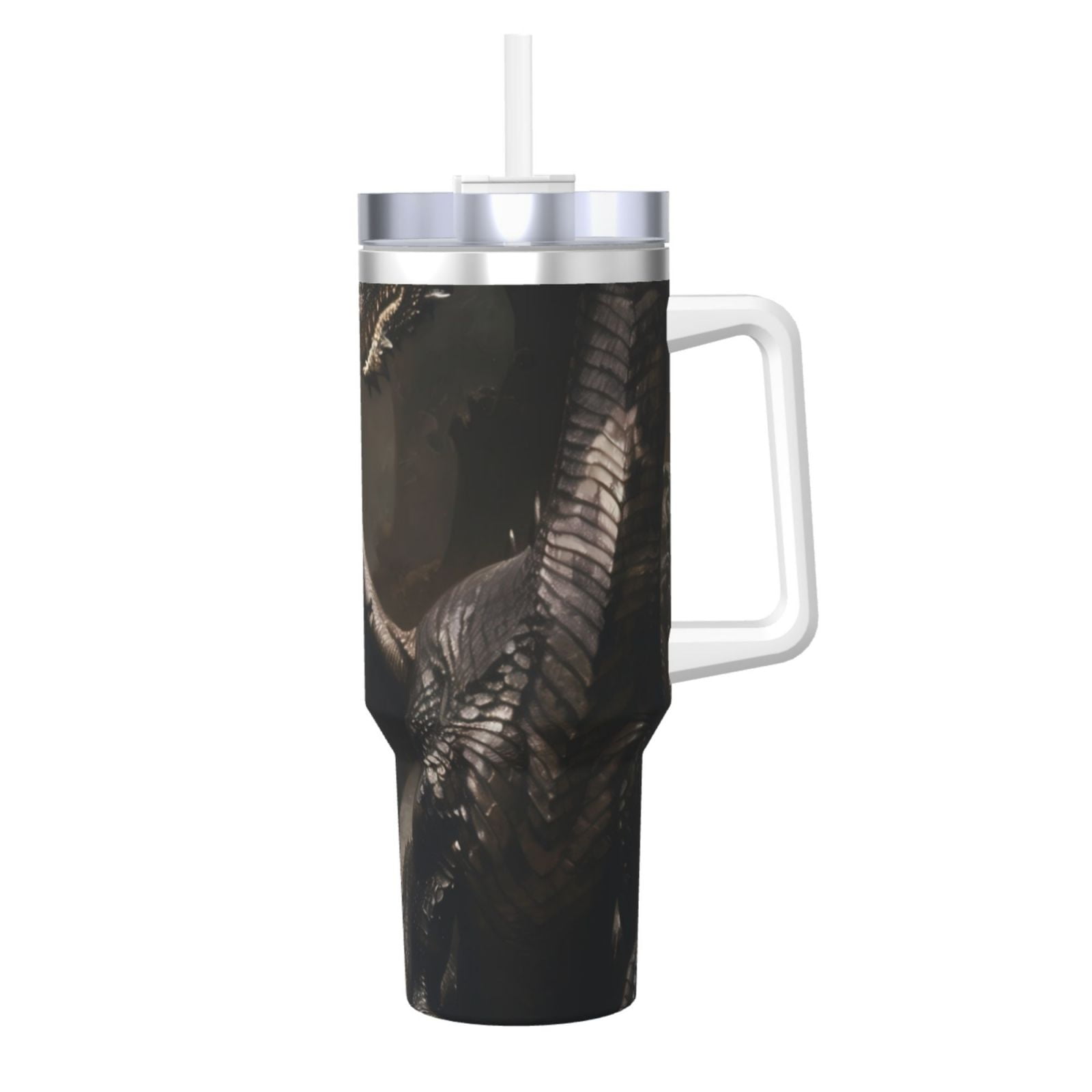 Picia Medieval Knight And Dragon Pattern 40oz Ice Bully Insulated ...