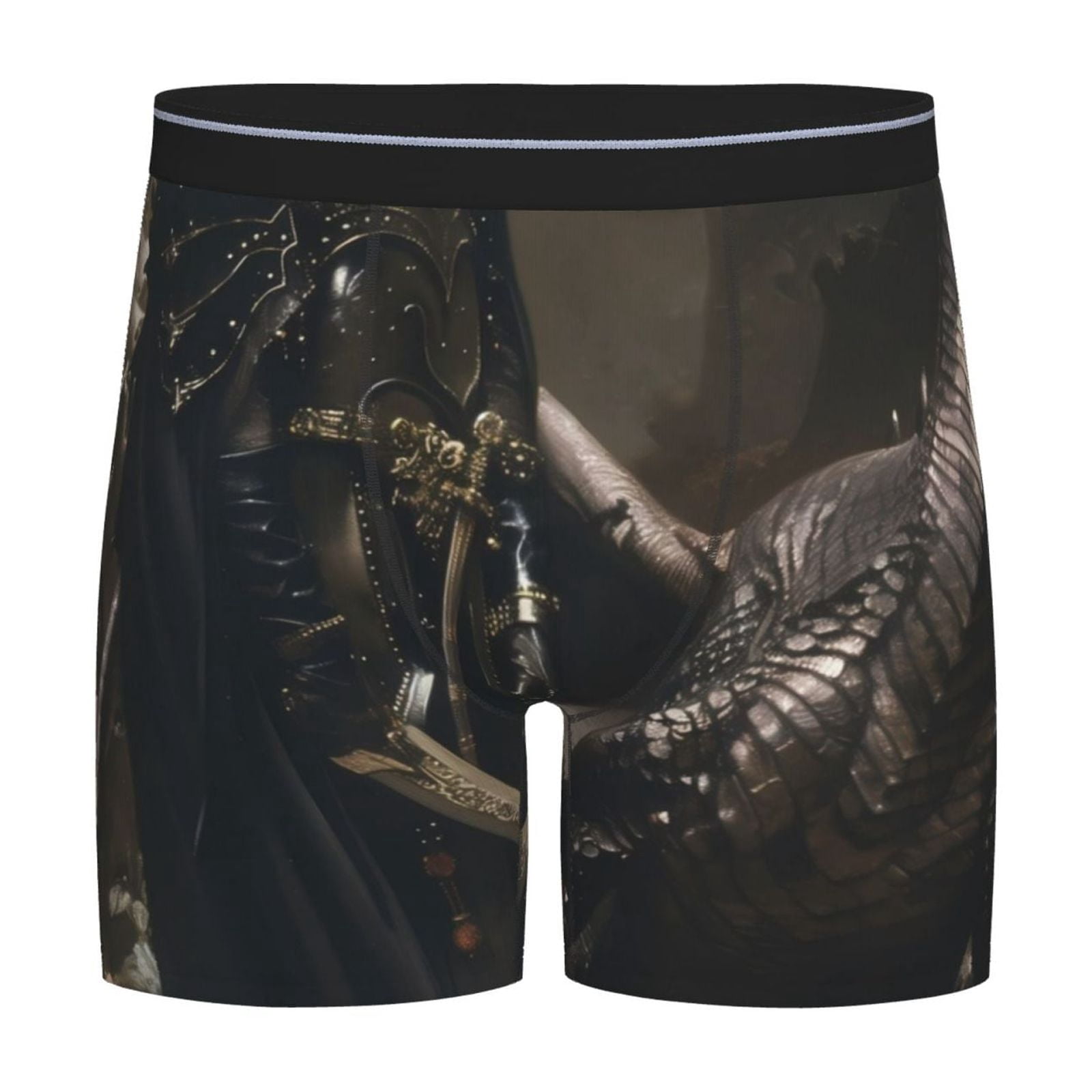 Picia Medieval Knight And Dragon Pattern Men's Athletic Long Leg Briefs ...