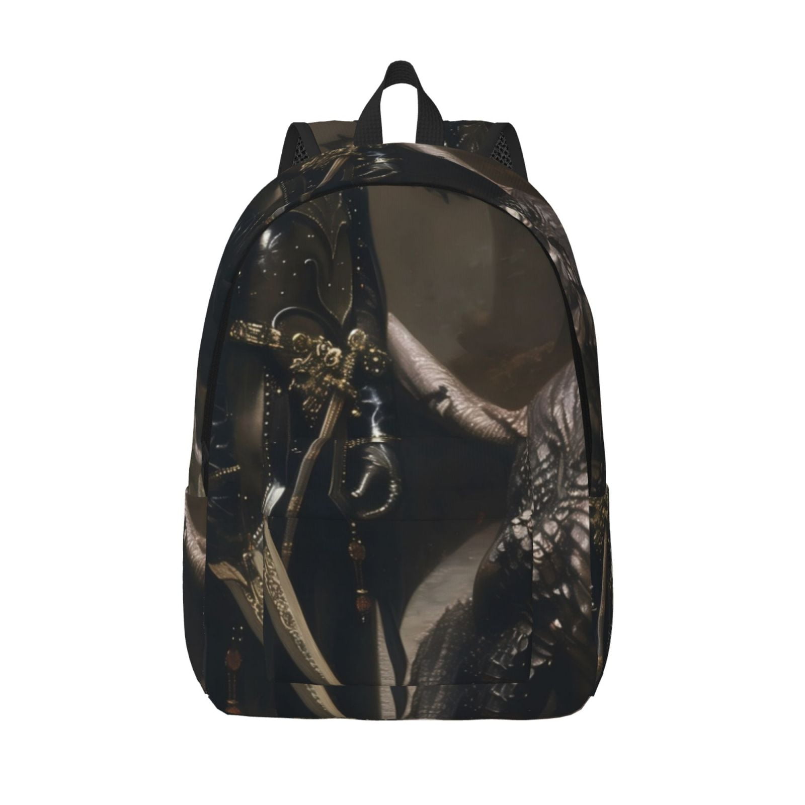 Picia Medieval Knight And Dragon Printed Canvas Daypack - Stylish and ...