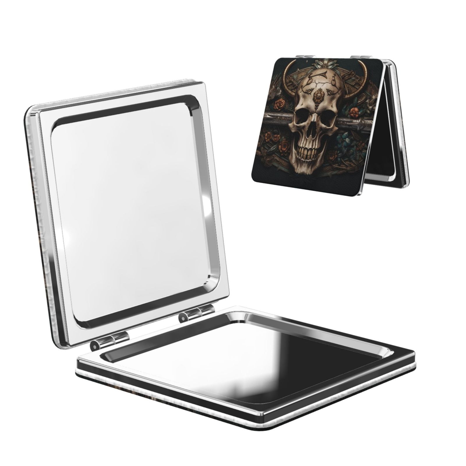 Picia Metal Style Horned Skull for Compact Vanity Mirror , Travel ...