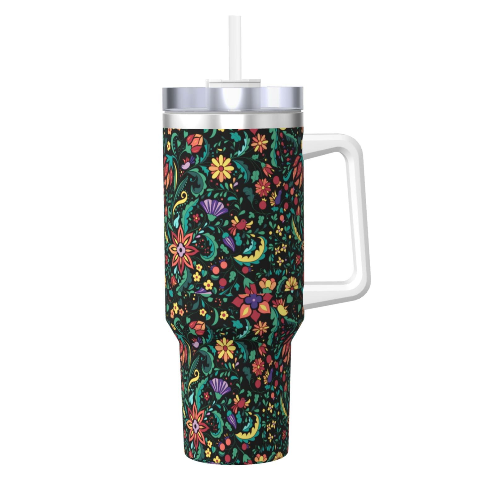 Picia Mexican Flower 1 Pattern 40oz Ice Bully Insulated Tumbler with ...