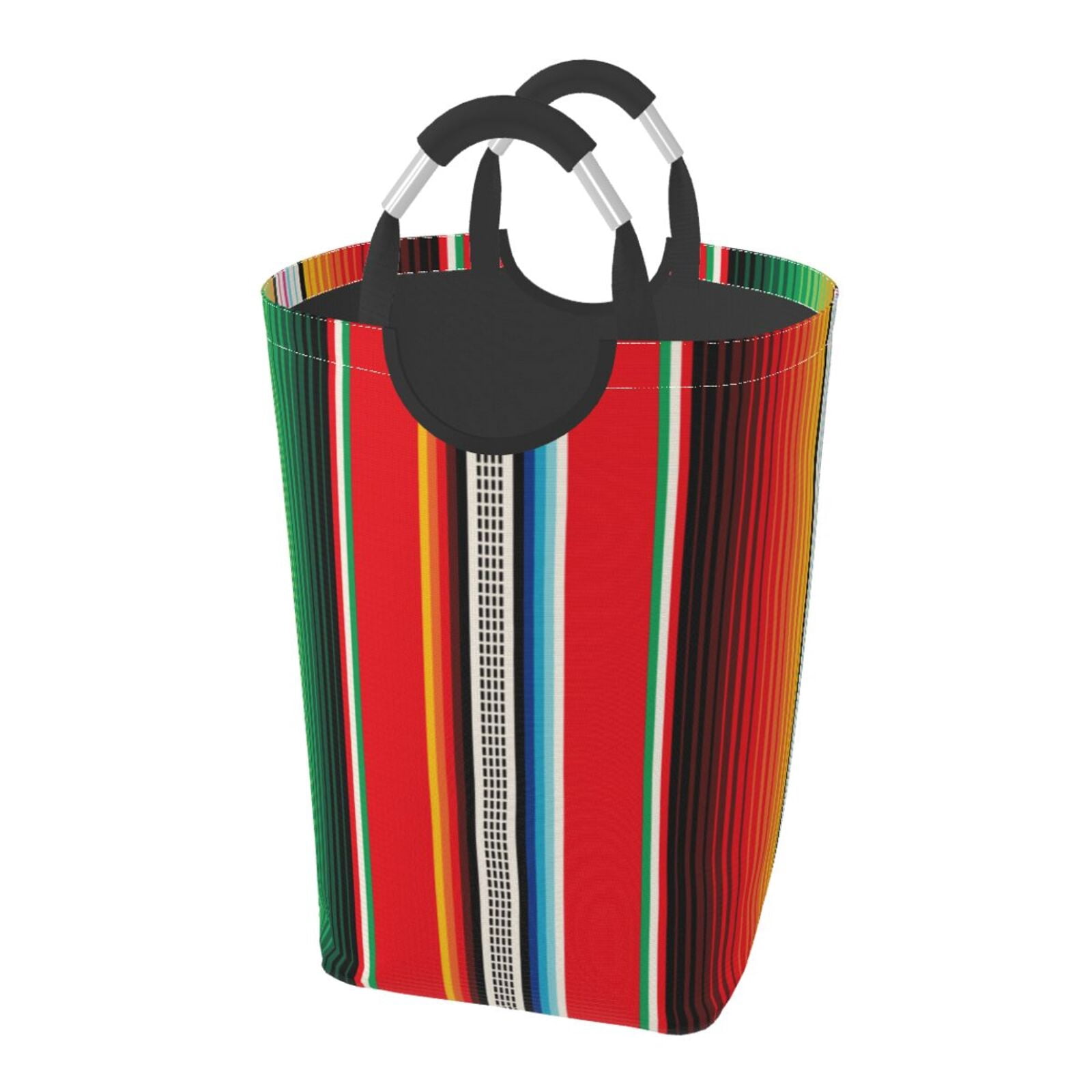 Picia Mexican Serape Blanket Stripes Laundry Basket With Handles ...