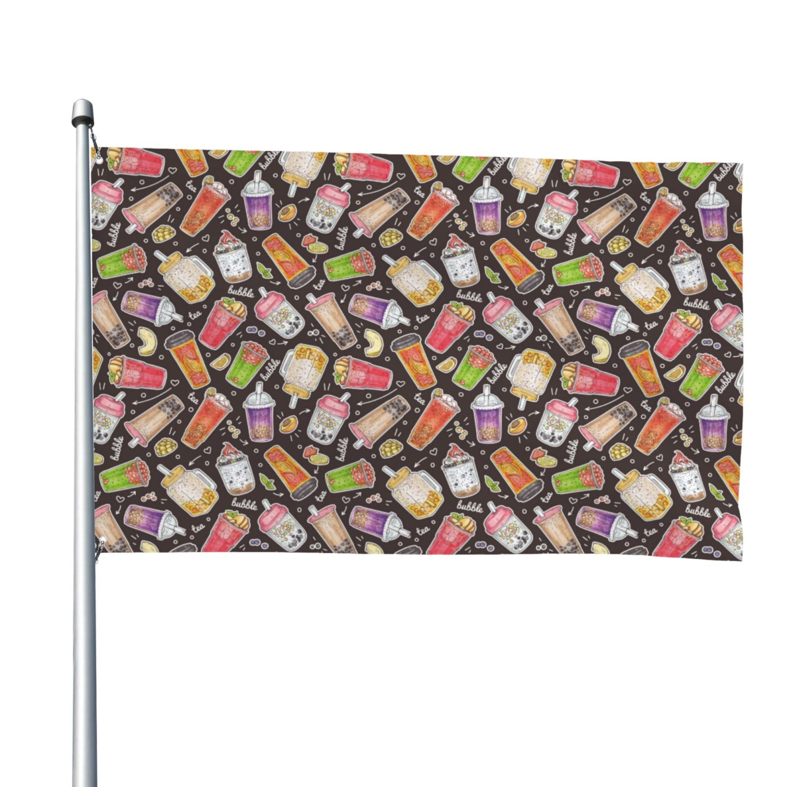 Picia Milk Tea Printed Flag ,Milk Tea Pattern Garden Flag Vertical ...