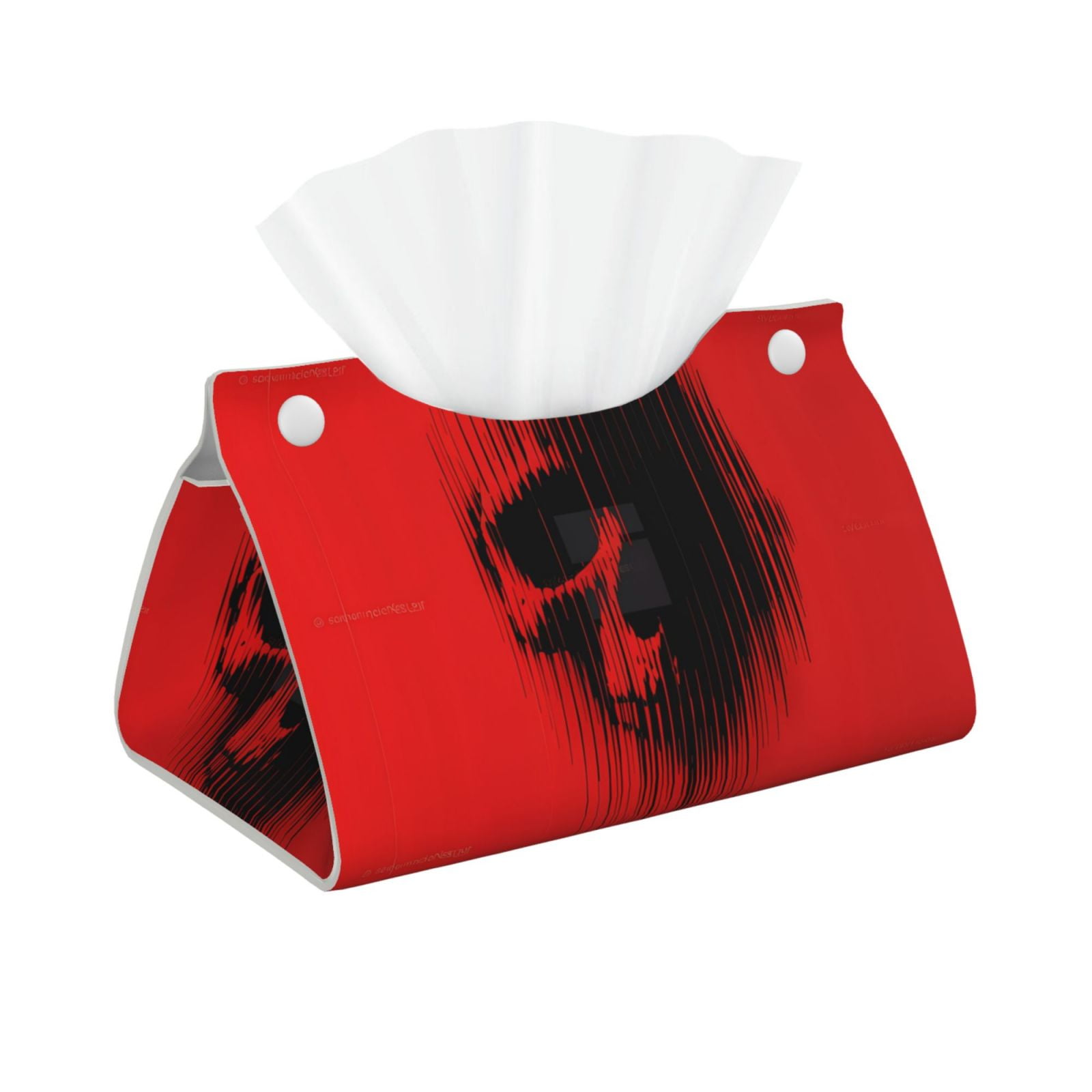 Picia Minimalist Skull Red Pattern Long Tissue Box Cover,PVC Leather ...