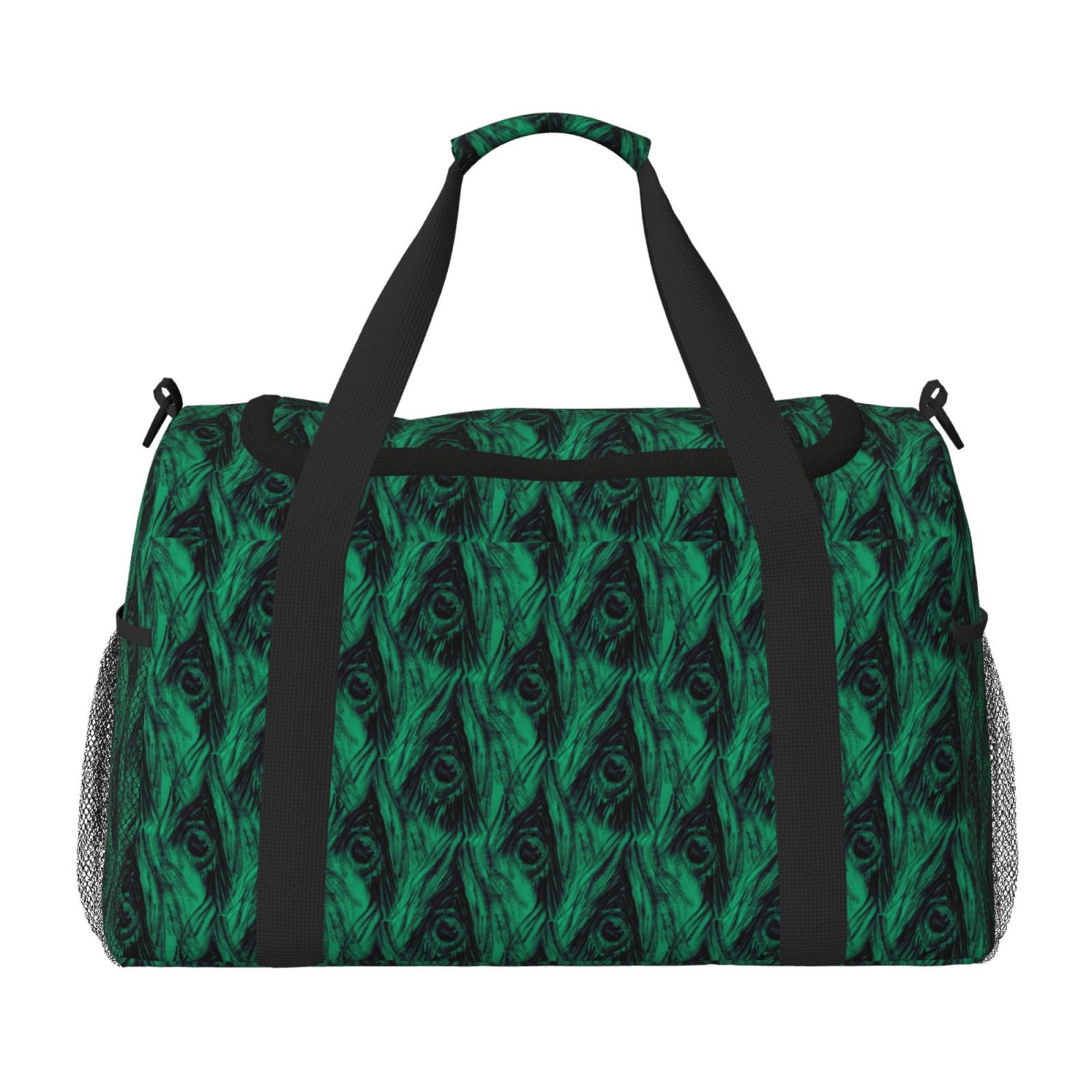 Picia Mint Bird Feathers Print Travel Duffle Bag,Weekender Bags for ...