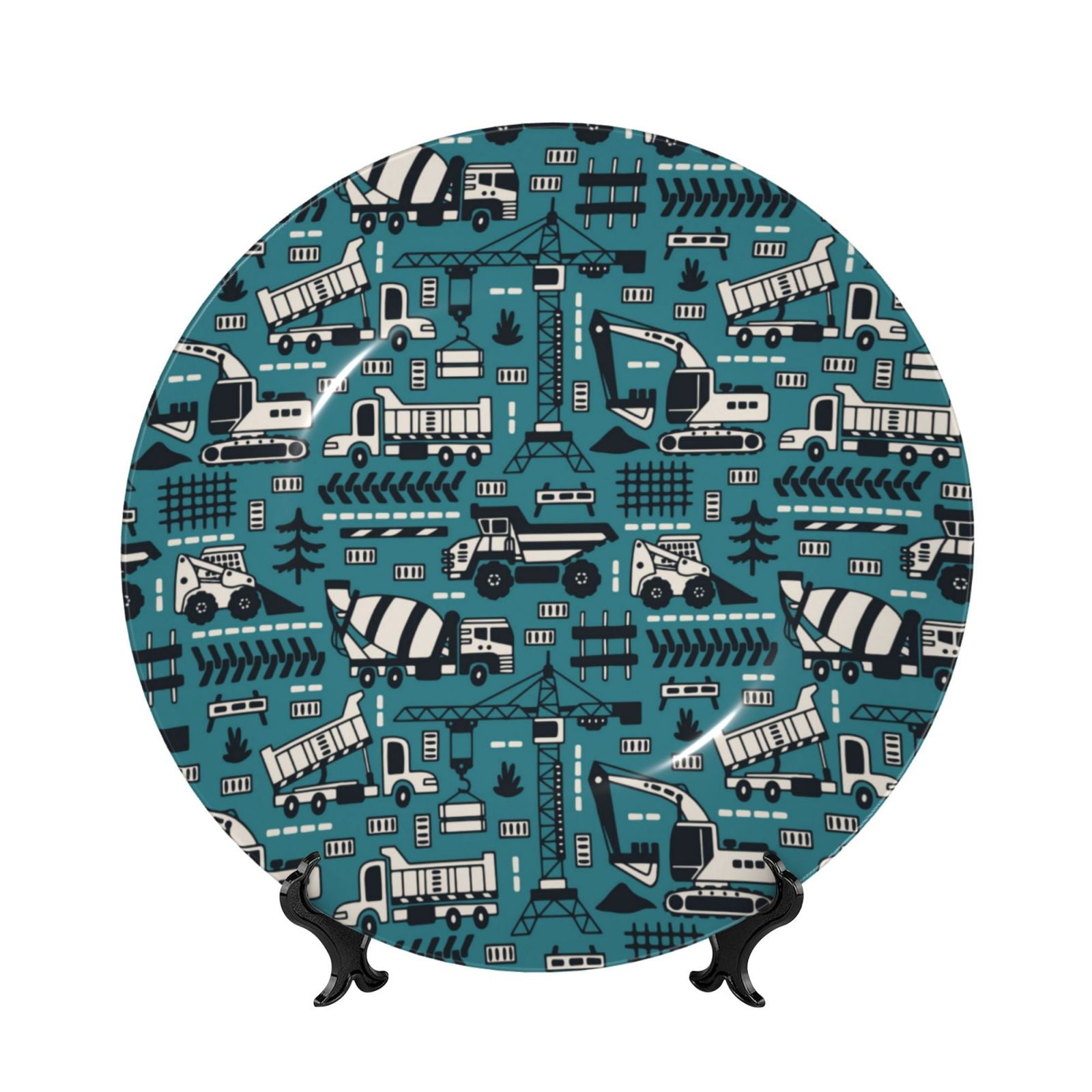 Picia Modern Excavator Pattern Bone China Decorative Plate – Wall Decor ...