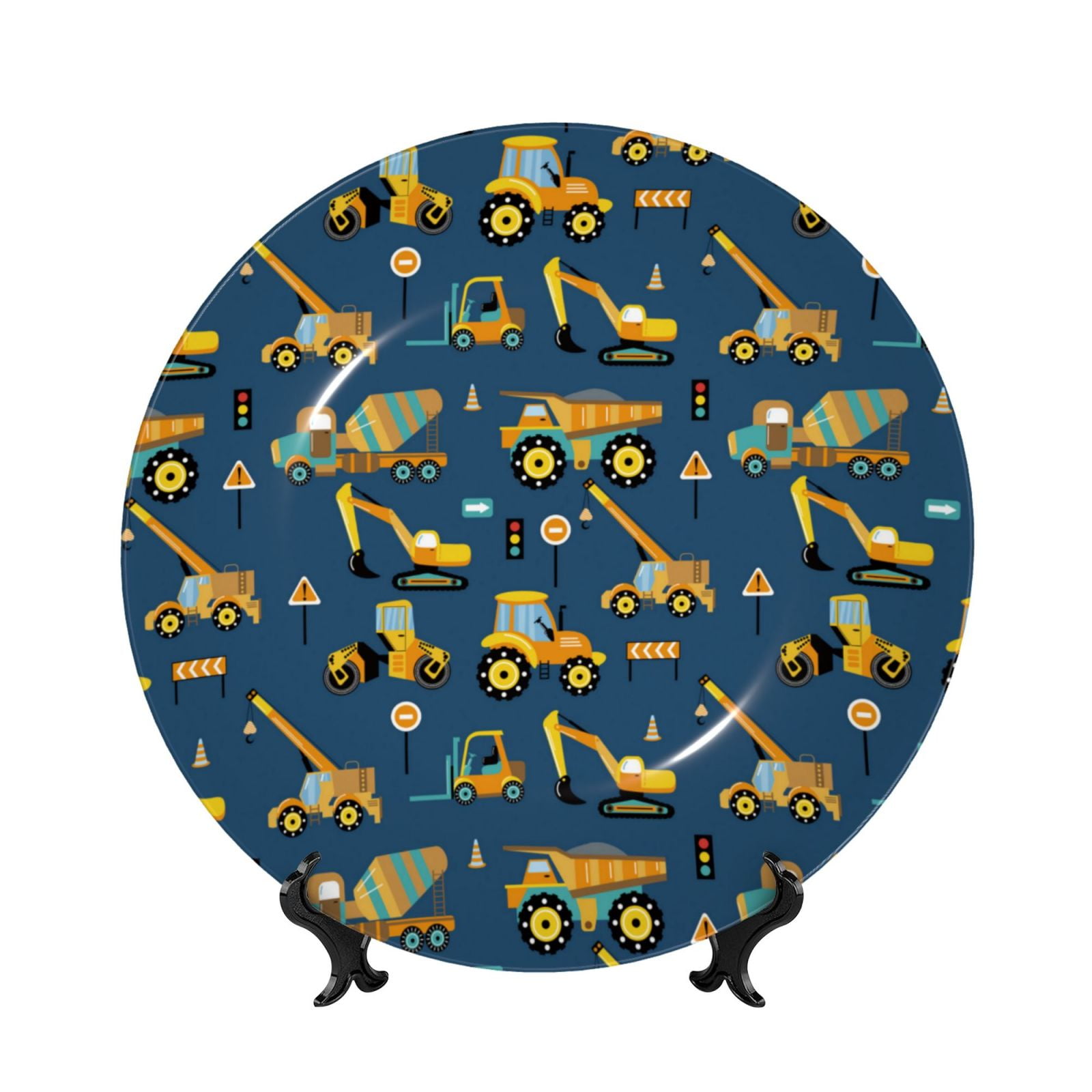 Picia Modern Excavator Pattern Bone China Decorative Plate – Wall Decor ...