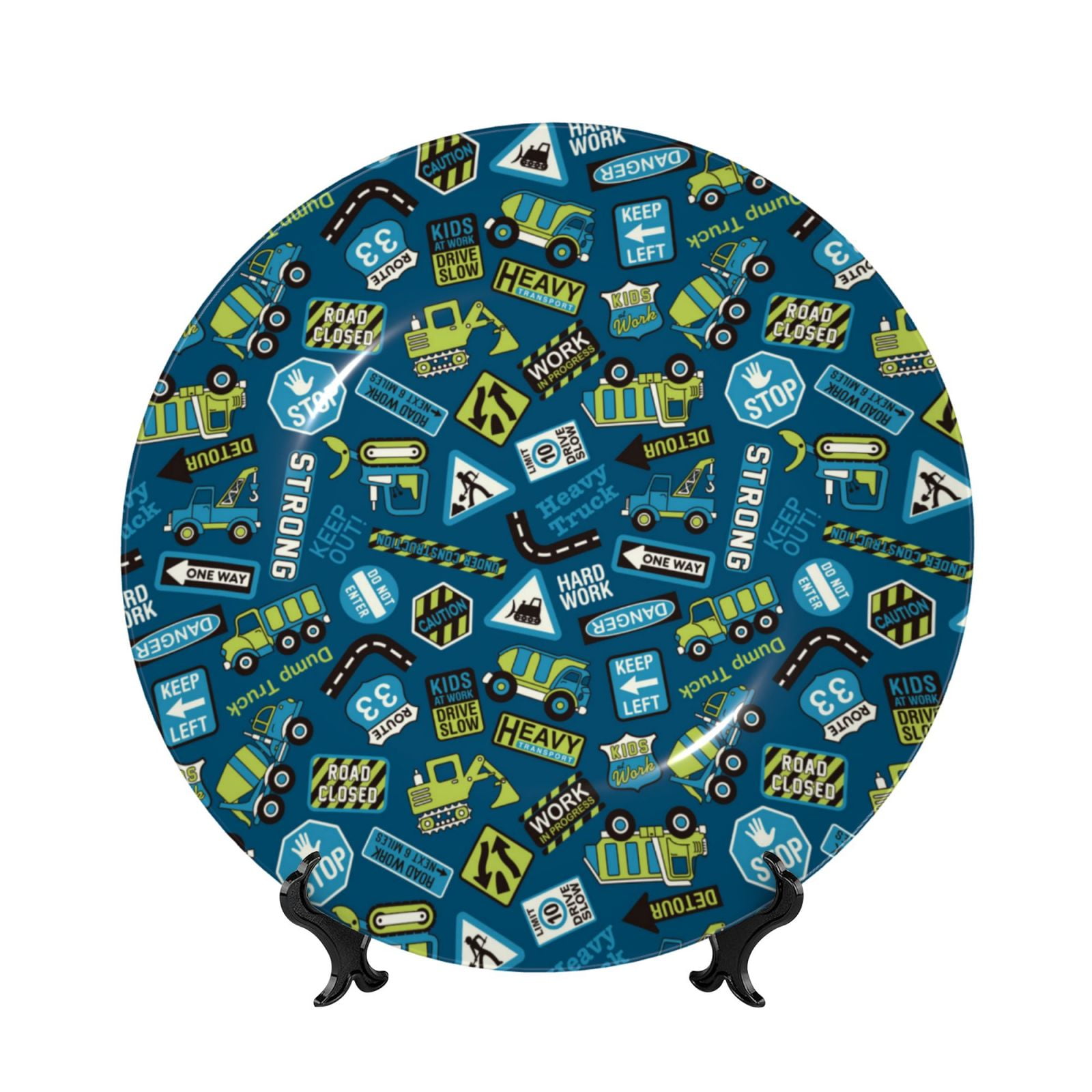 Picia Modern Excavator Pattern Bone China Decorative Plate – Wall Decor ...