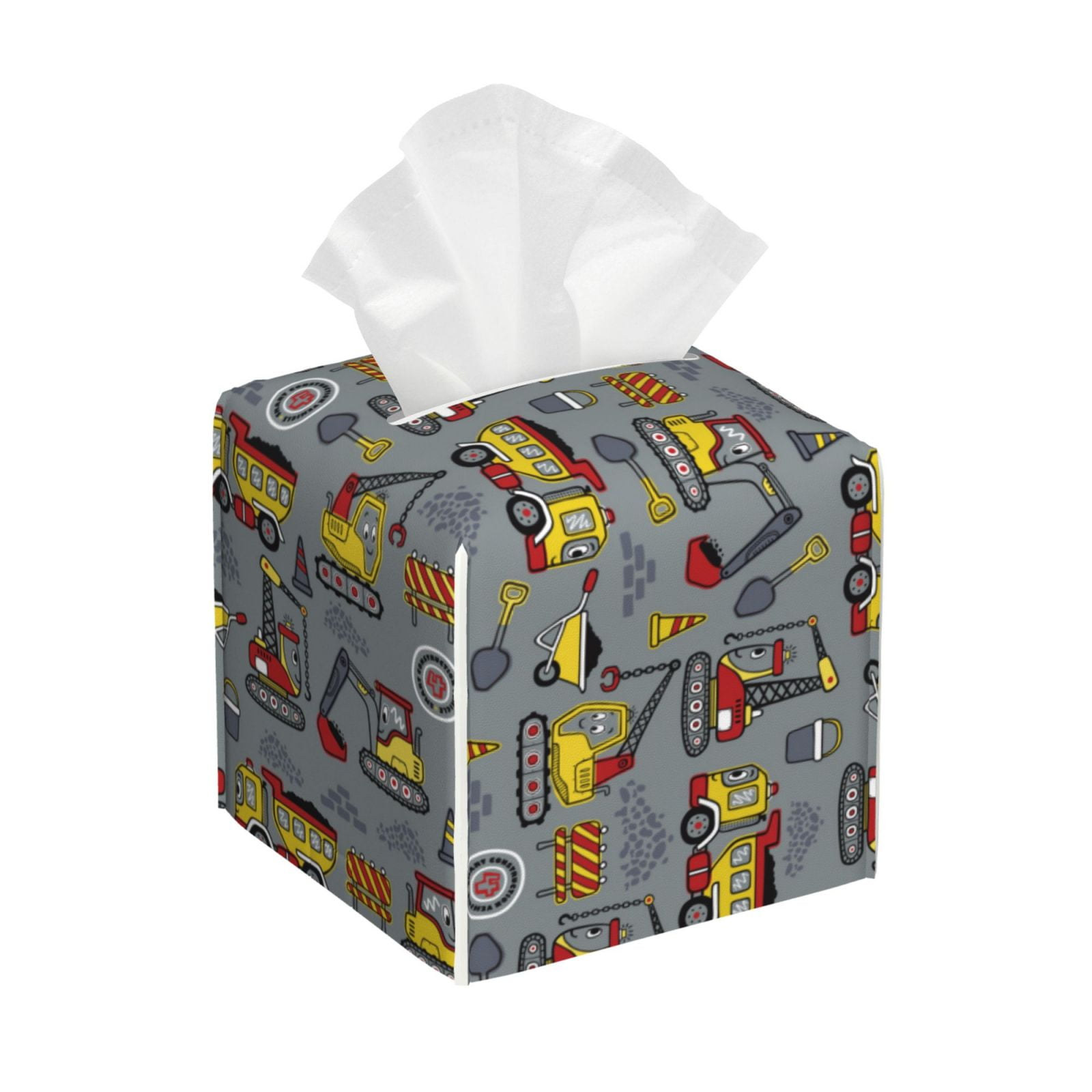Picia Modern Excavator Pattern Tissue Box Cover,PVC Leather Square ...