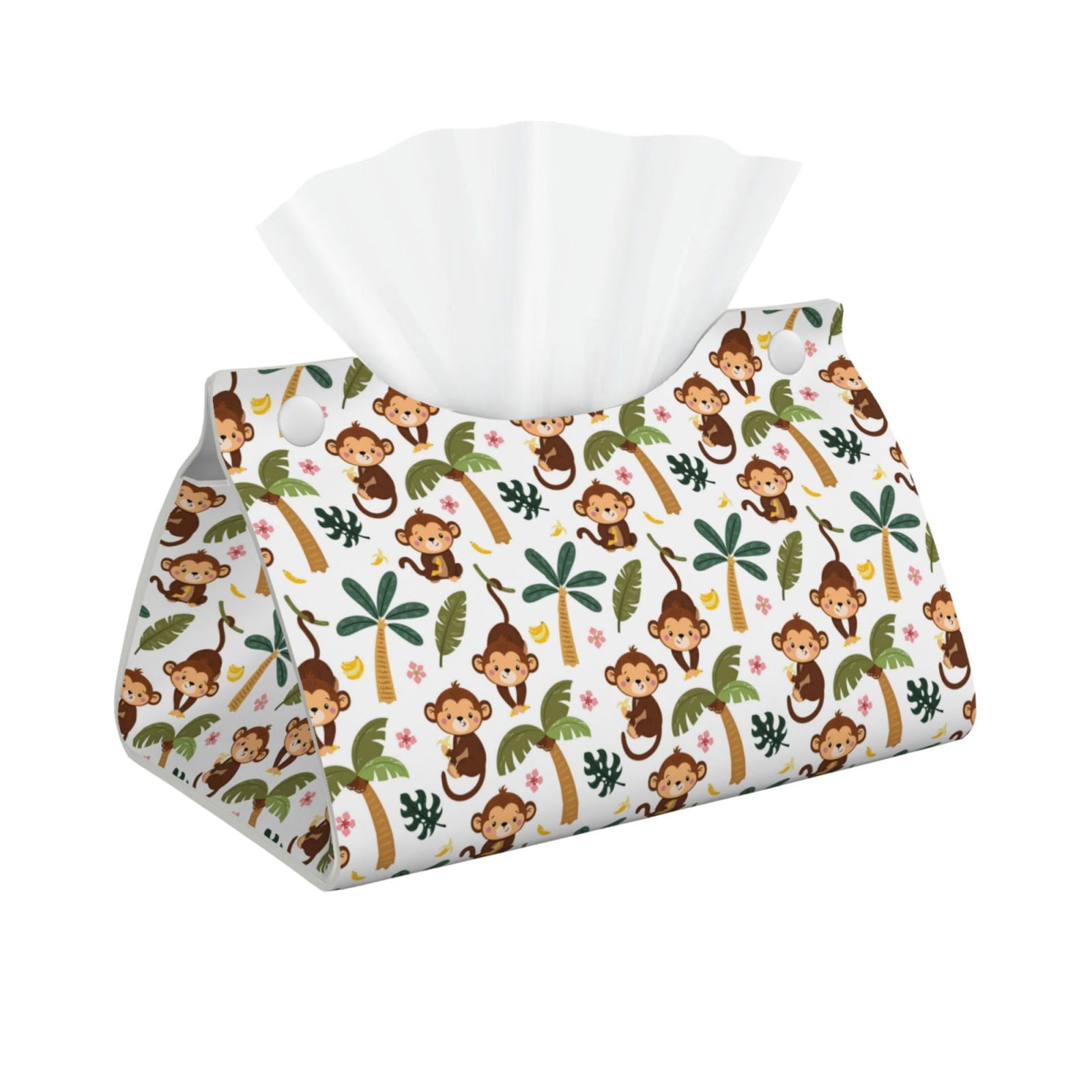 Picia Monkeys Swinging from Palms Pattern Long Tissue Box Cover,PVC ...