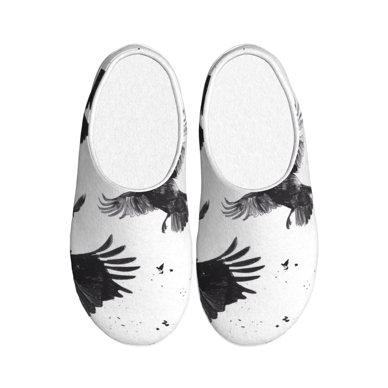 Picia Monochrome Flying Ravens for Women's Lamb-hug Comfy Fleece House ...