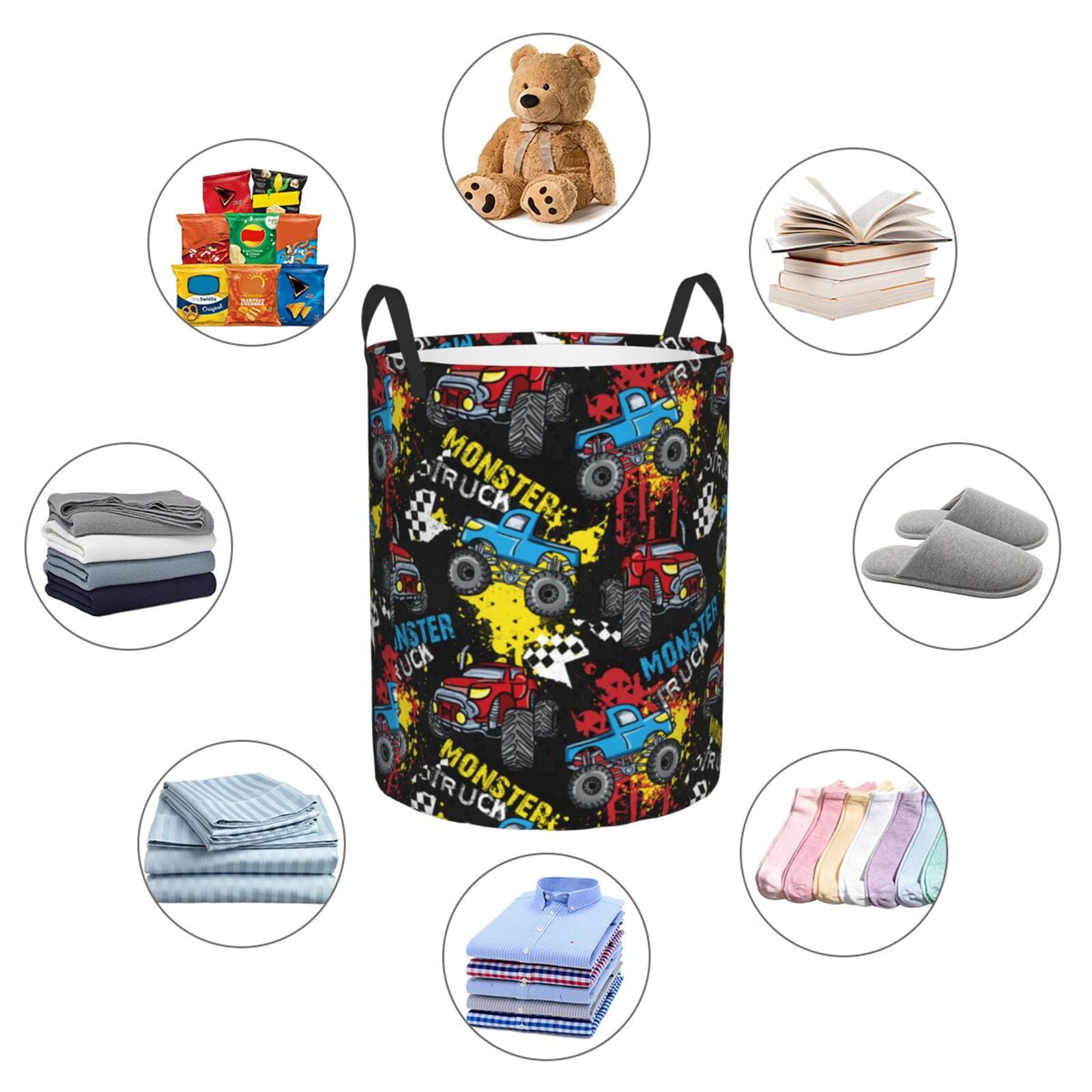Picia Monster Car Large Laundry Basket, Waterproof, Freestanding ...