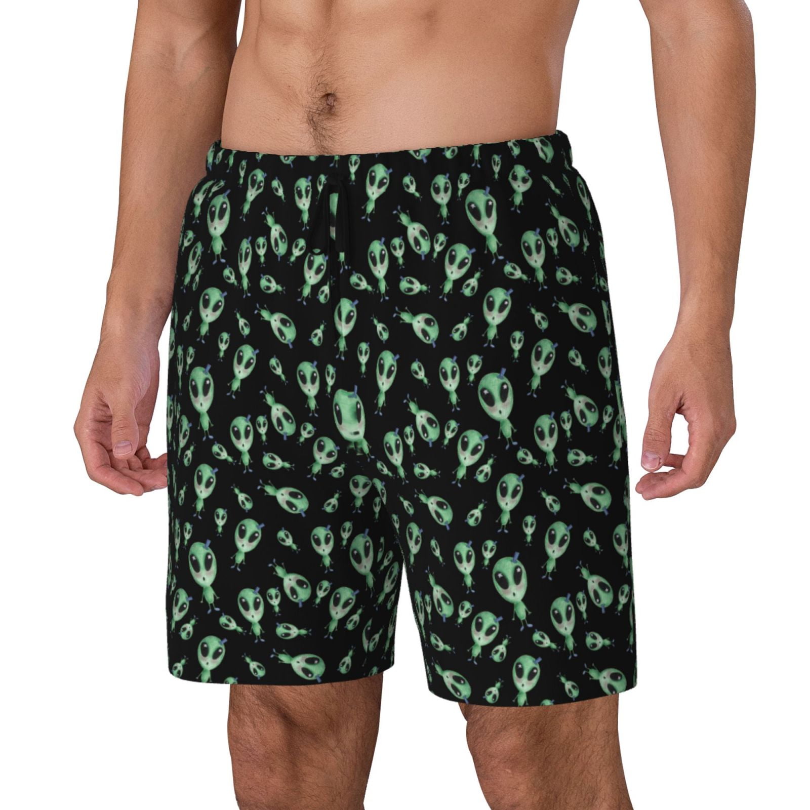 Picia Monster Cartoons Pattern Mens Swim Trunks with Compression Liner ...