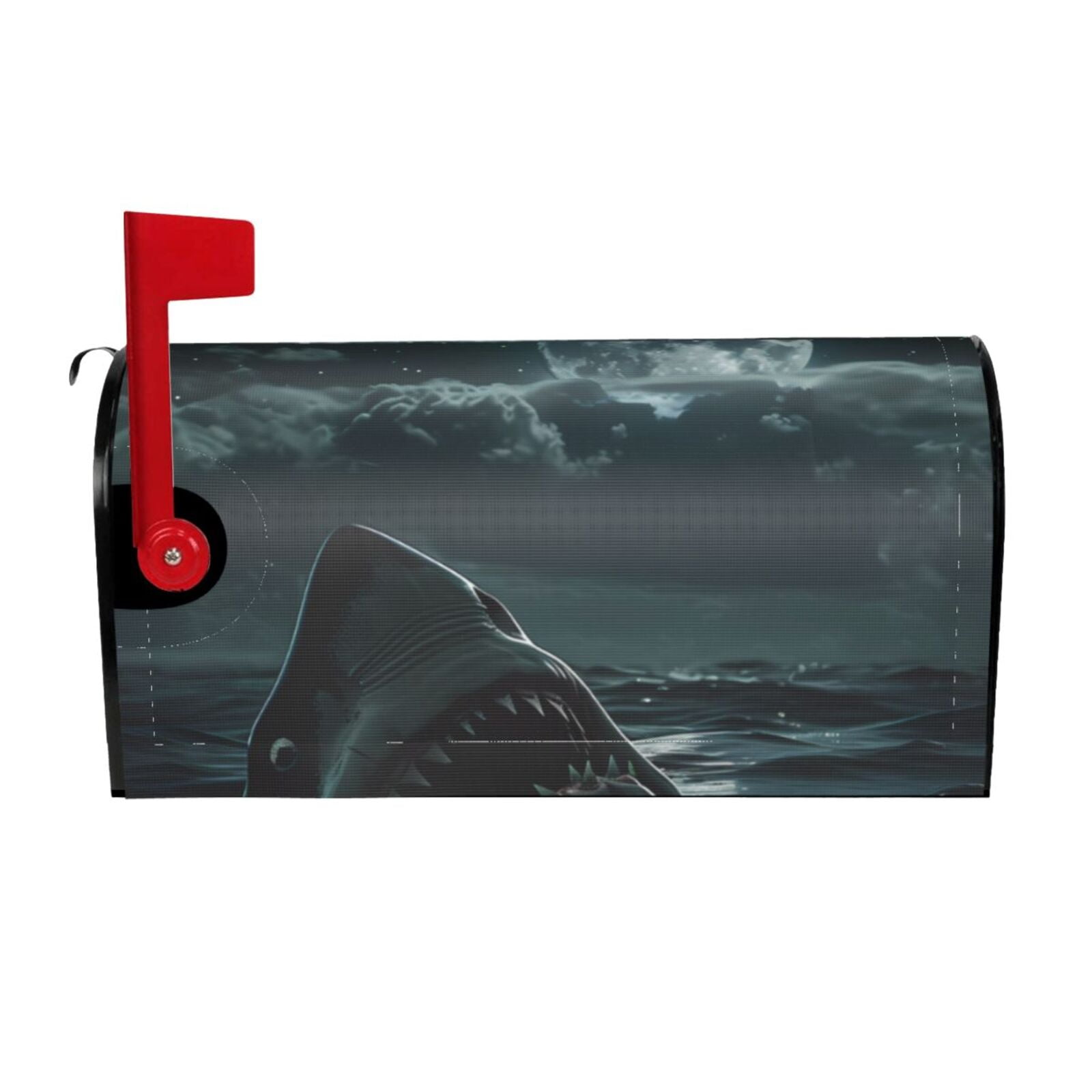 Picia Moonlit Night Sky Shark Magnetic Mailbox Cover Standard Size-25 ...