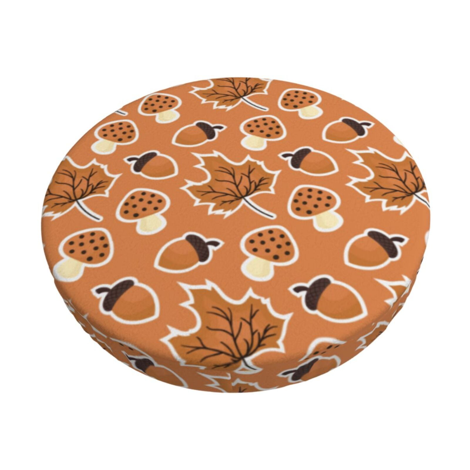 Picia Mushroom maple nuts Pattern Round Stool Covers Comfy Seat Covers ...