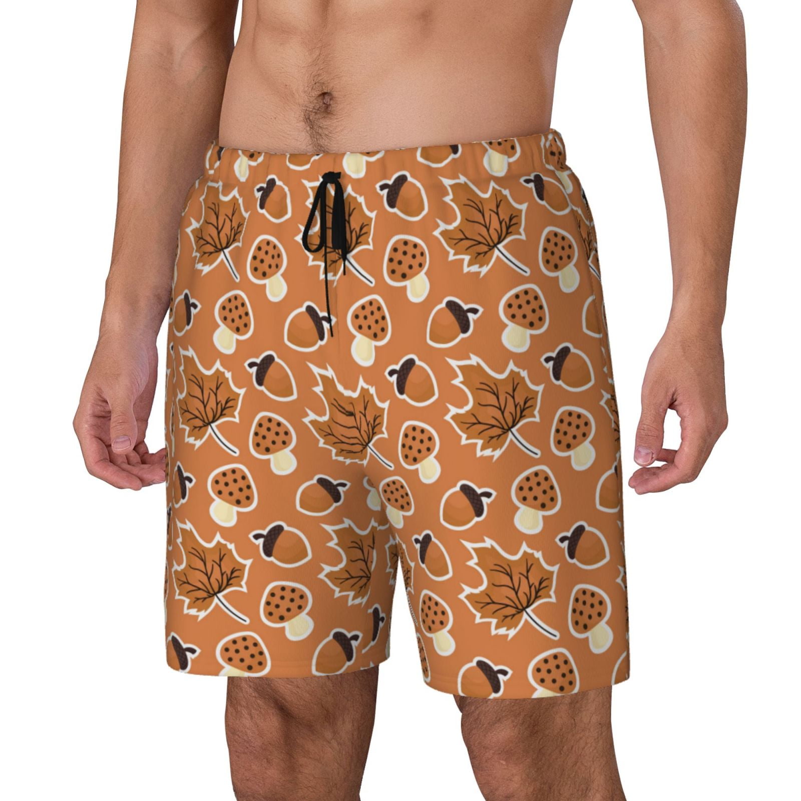 Picia Mushroom maple nuts pattern Mens Swim Trunks with Compression ...
