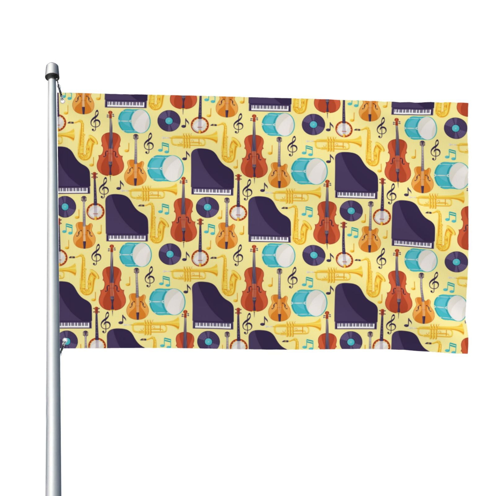 Picia Musical Instruments Printed Flag ,Musical Instruments Pattern ...