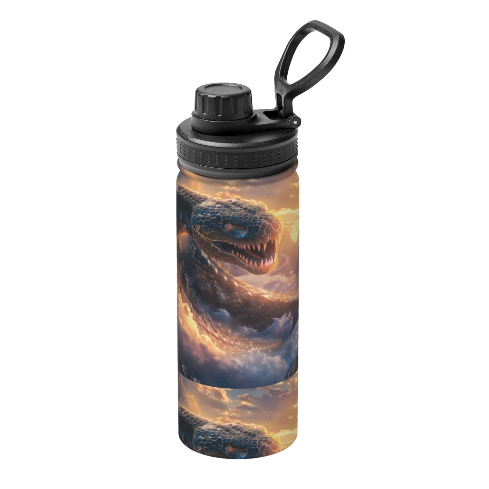 Picia Mythical Serpent Mountain Sunrise Pattern Water Bottle 18 oz ...