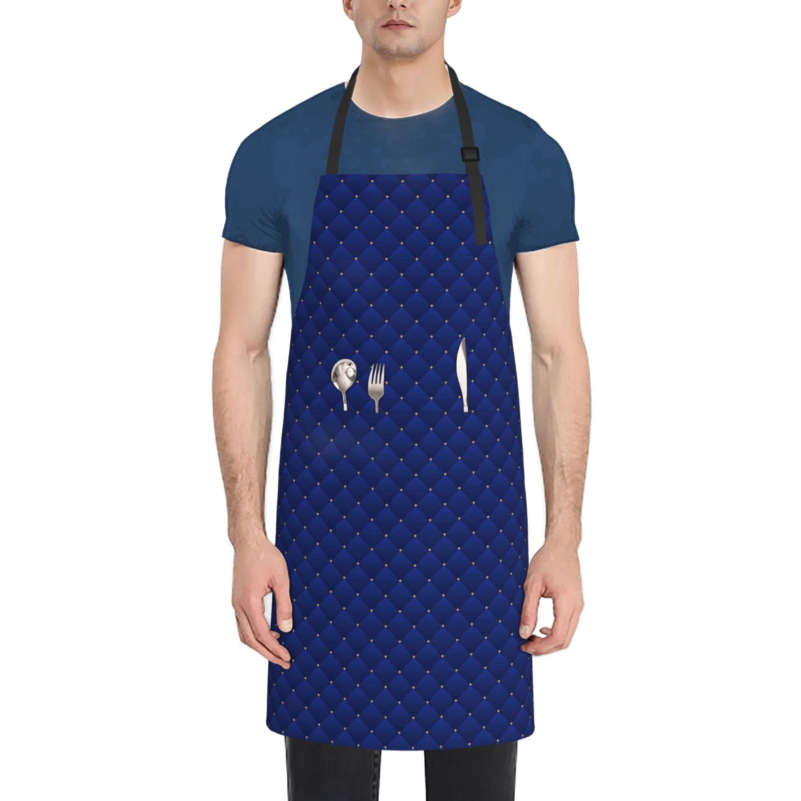 Picia Navy Blue Waterproof Apron for Unisex Adult - Adjustable Bib ...