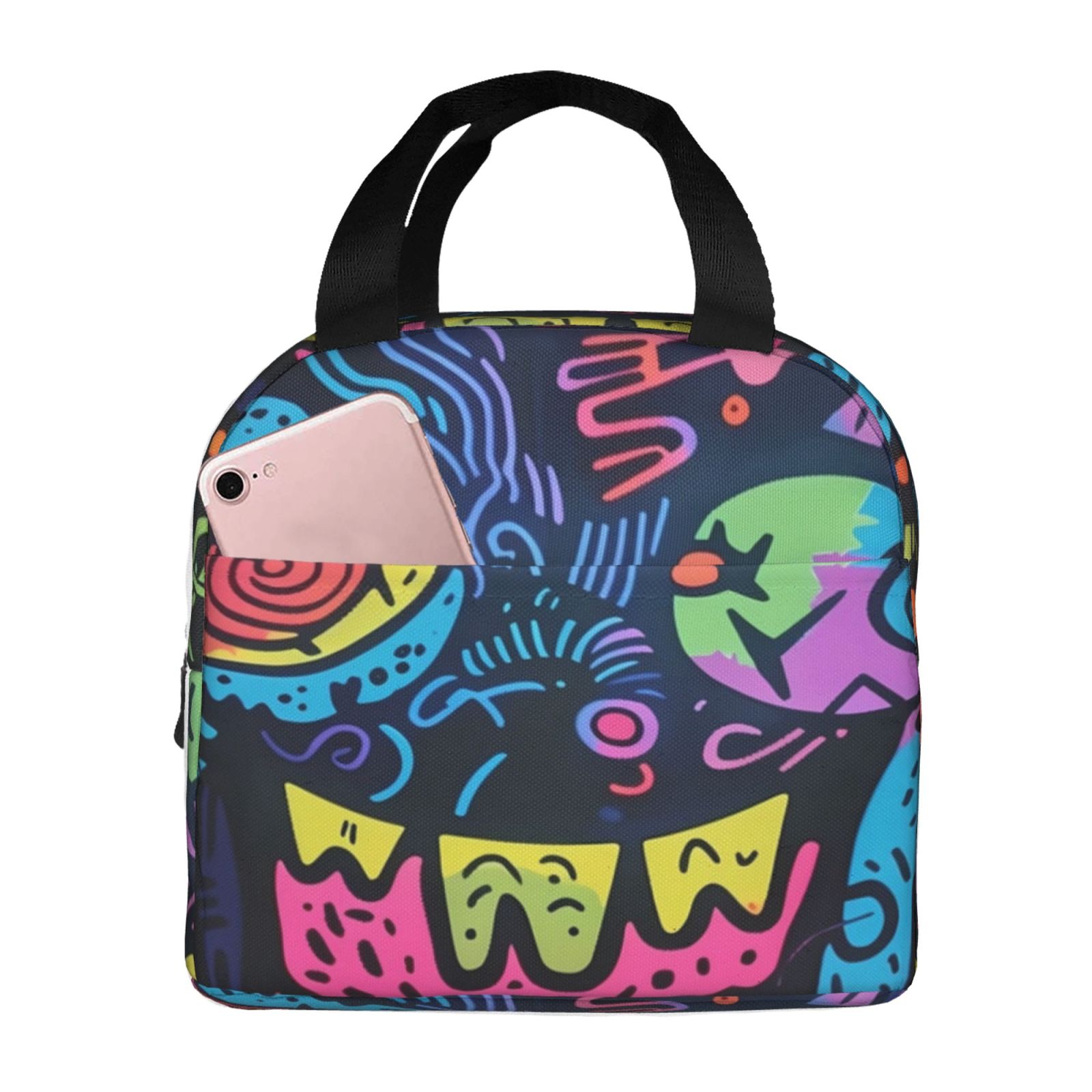 Picia Neon Graffiti Urban Art Printed Lunch box Lunch bag for Men Women ...