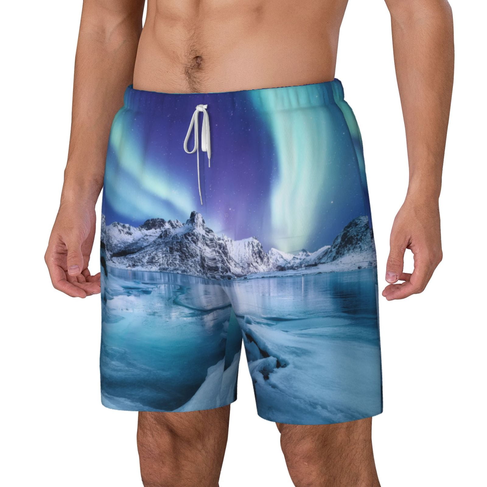 Picia Night At Lake Aurora 1 pattern Mens Swim Trunks with Compression ...