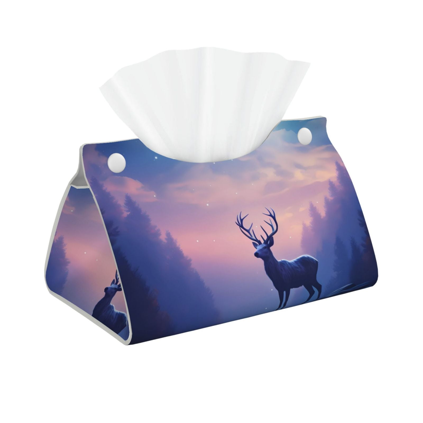 Picia Night Sky Elk Pattern Long Tissue Box Cover,PVC Leather Triangle ...