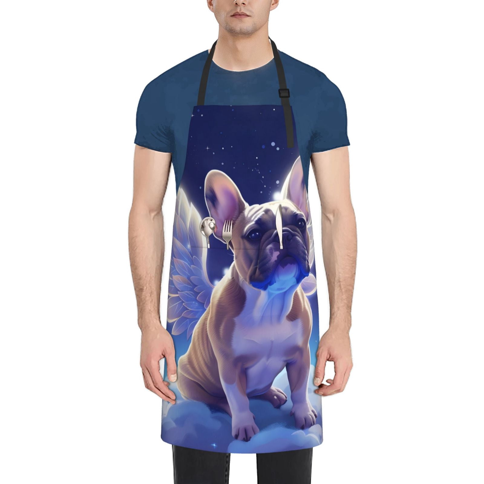 Picia Night Sky Winged French Bulldog Waterproof Apron for Unisex Adult ...