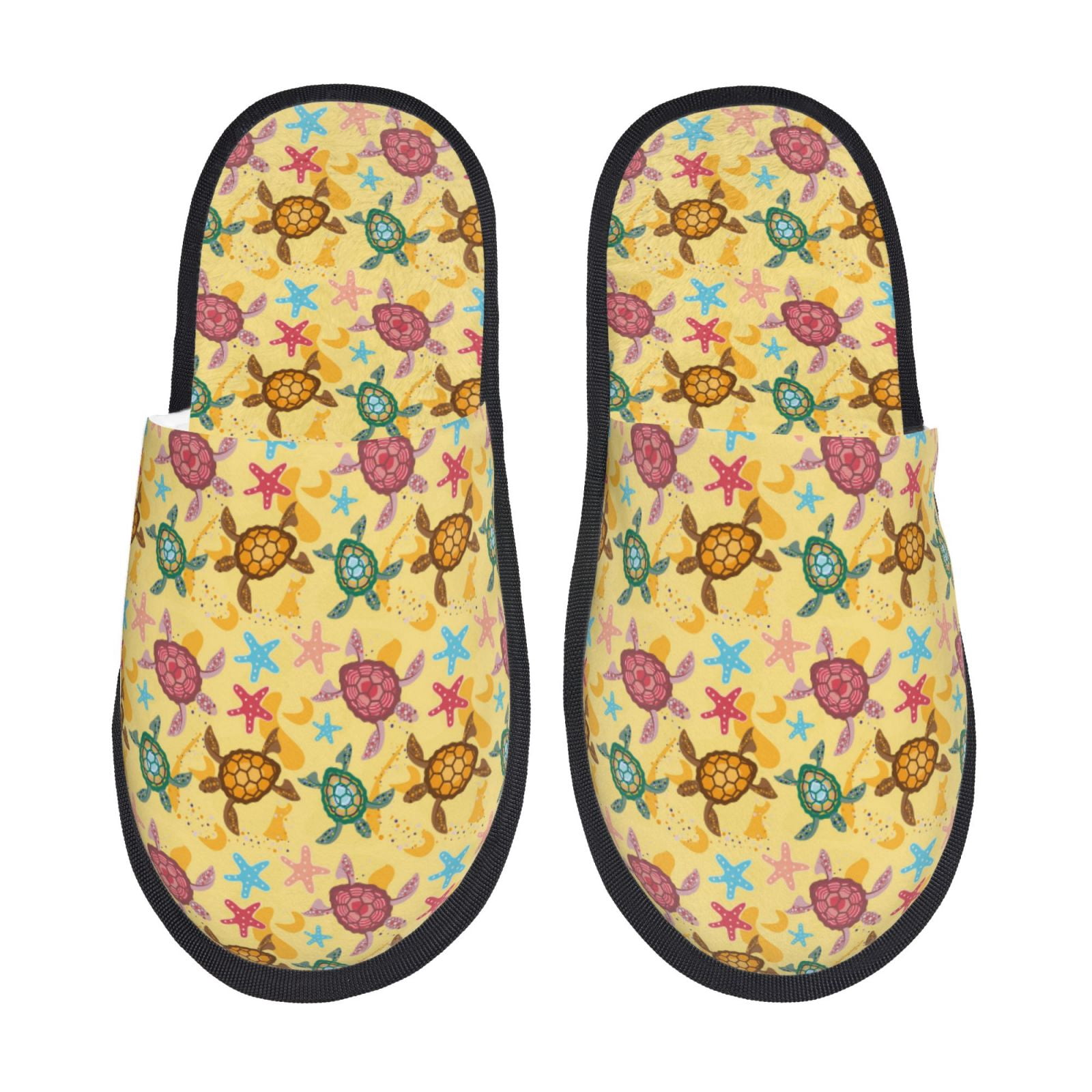 Picia Ocean And Sea And Sand Print Women's Fuzzy Fluffy House Slippers ...