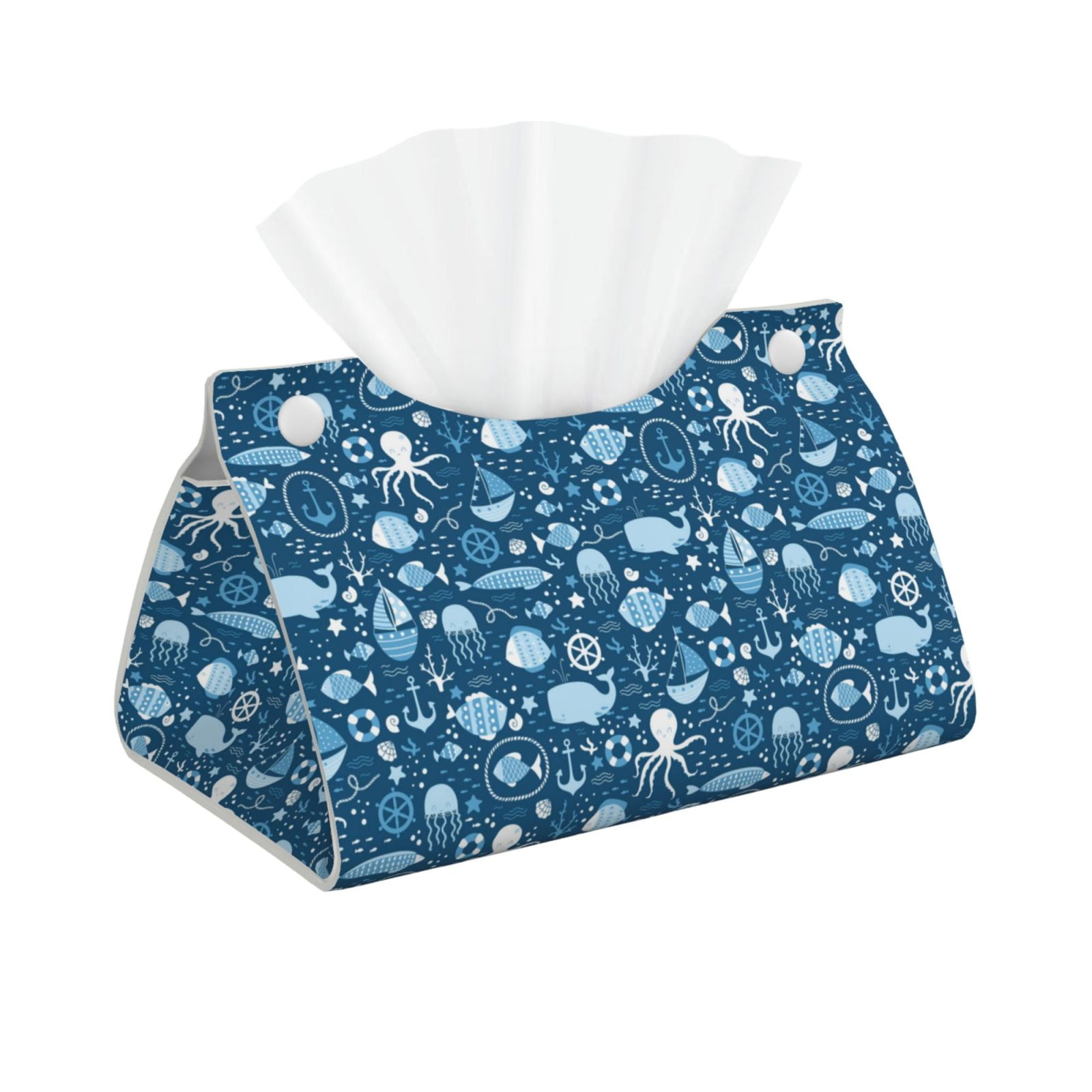 Picia Octopus And Whale Pattern Long Tissue Box Cover,PVC Leather ...