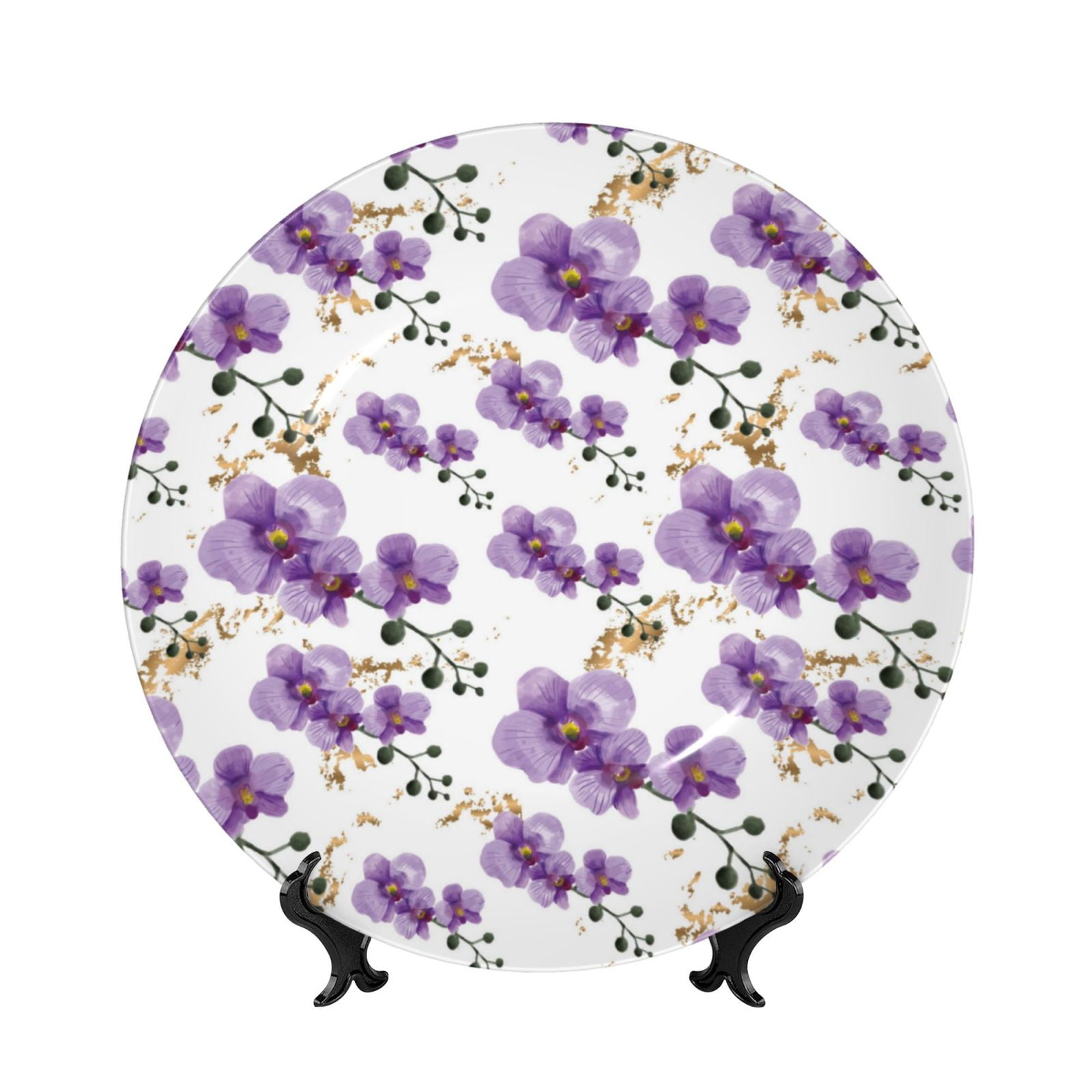 Picia Orchids Flowers Pattern Bone China Decorative Plate – Wall Decor ...
