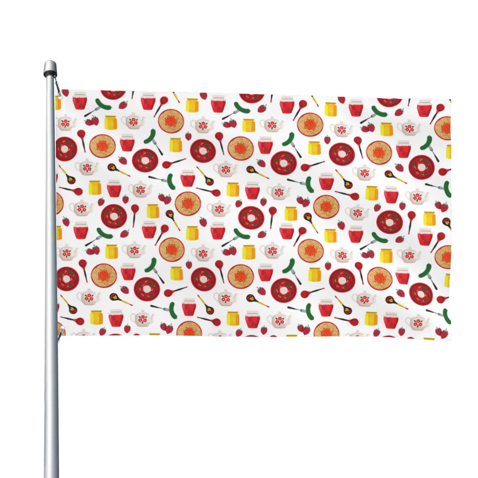 Picia Oriental Cuisine Printed Flag ,Oriental Cuisine Pattern Garden ...