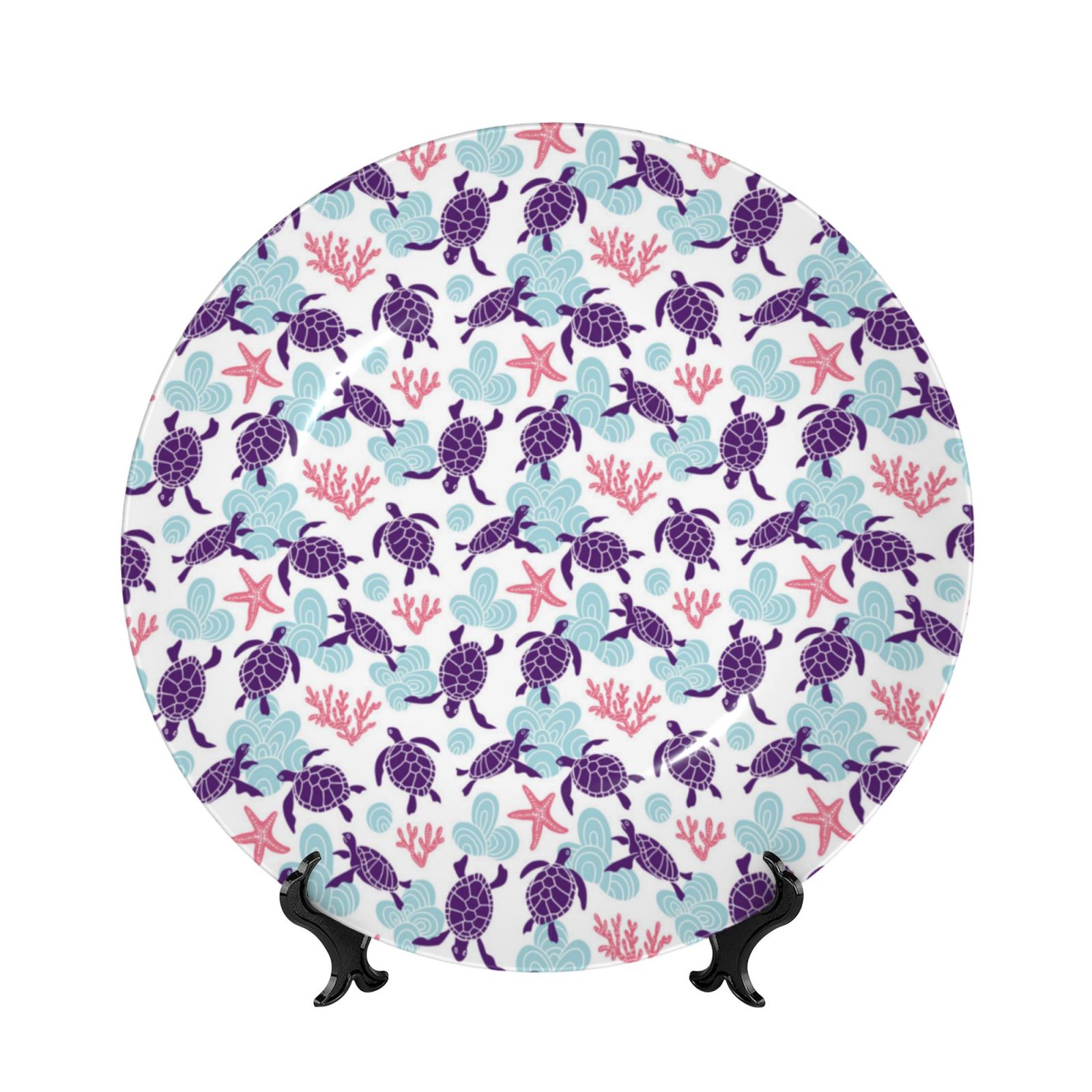 Picia Ornamental Turtles Pattern Bone China Decorative Plate – Wall ...