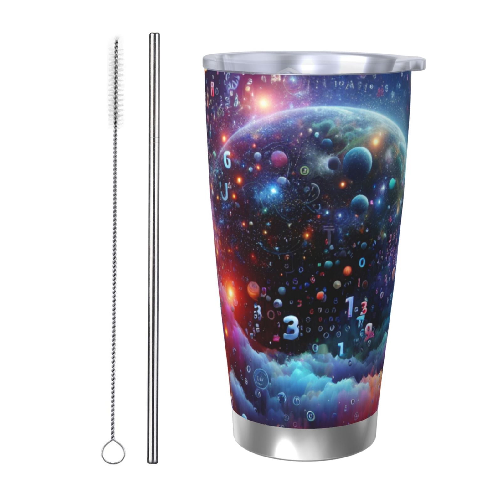 Picia Outer Space Floating Numbers And Letters Pattern 20 oz Tumbler ...