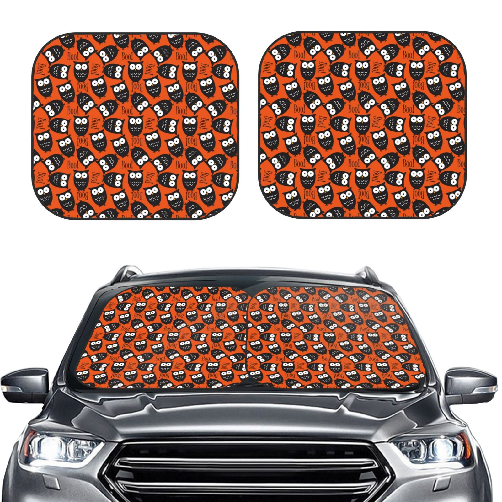 Picia Owls And Boo 2 Piece Car Windshield Sun Shade Foldable | Foldable ...