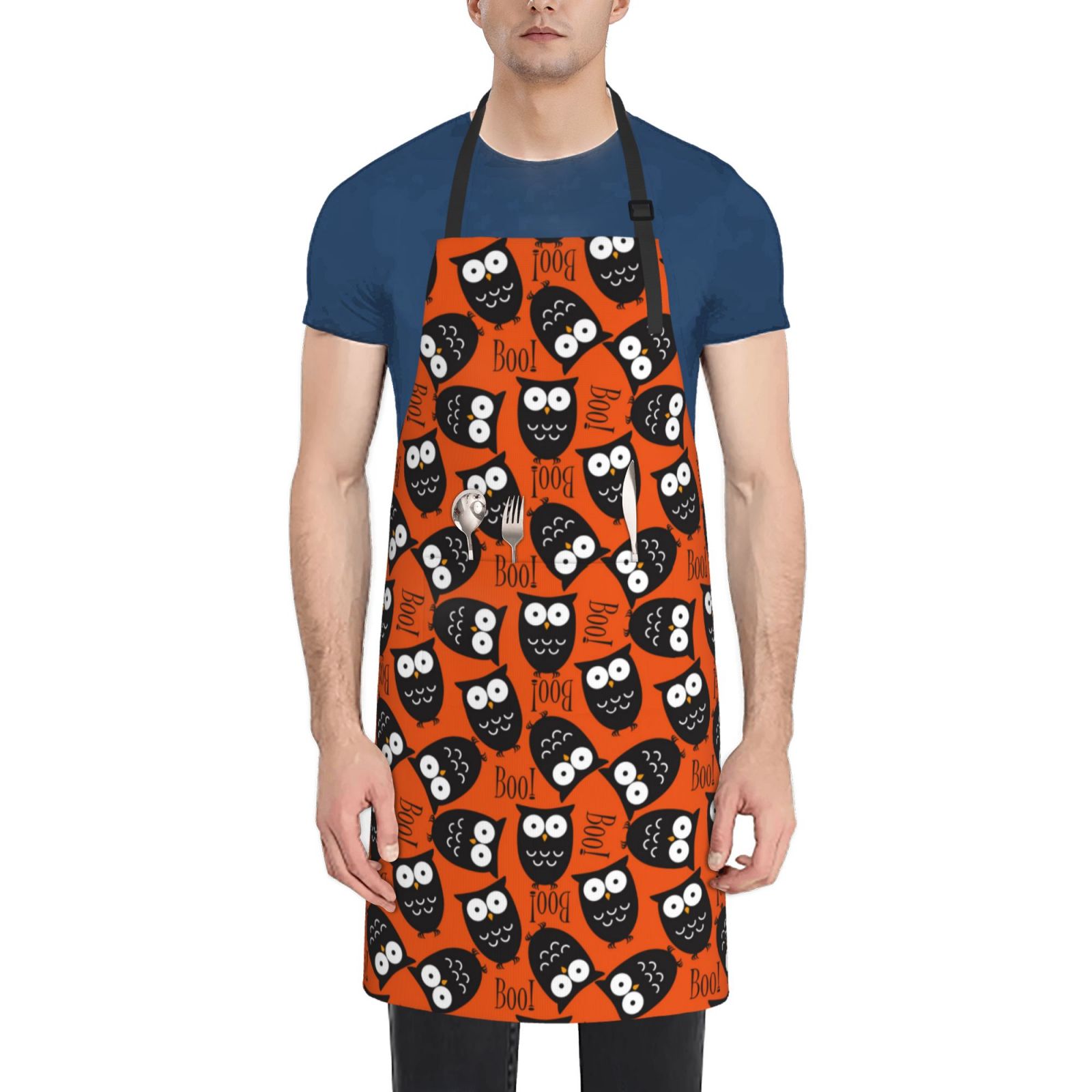 Picia Owls And Boo Waterproof Apron for Unisex Adult - Adjustable Bib ...