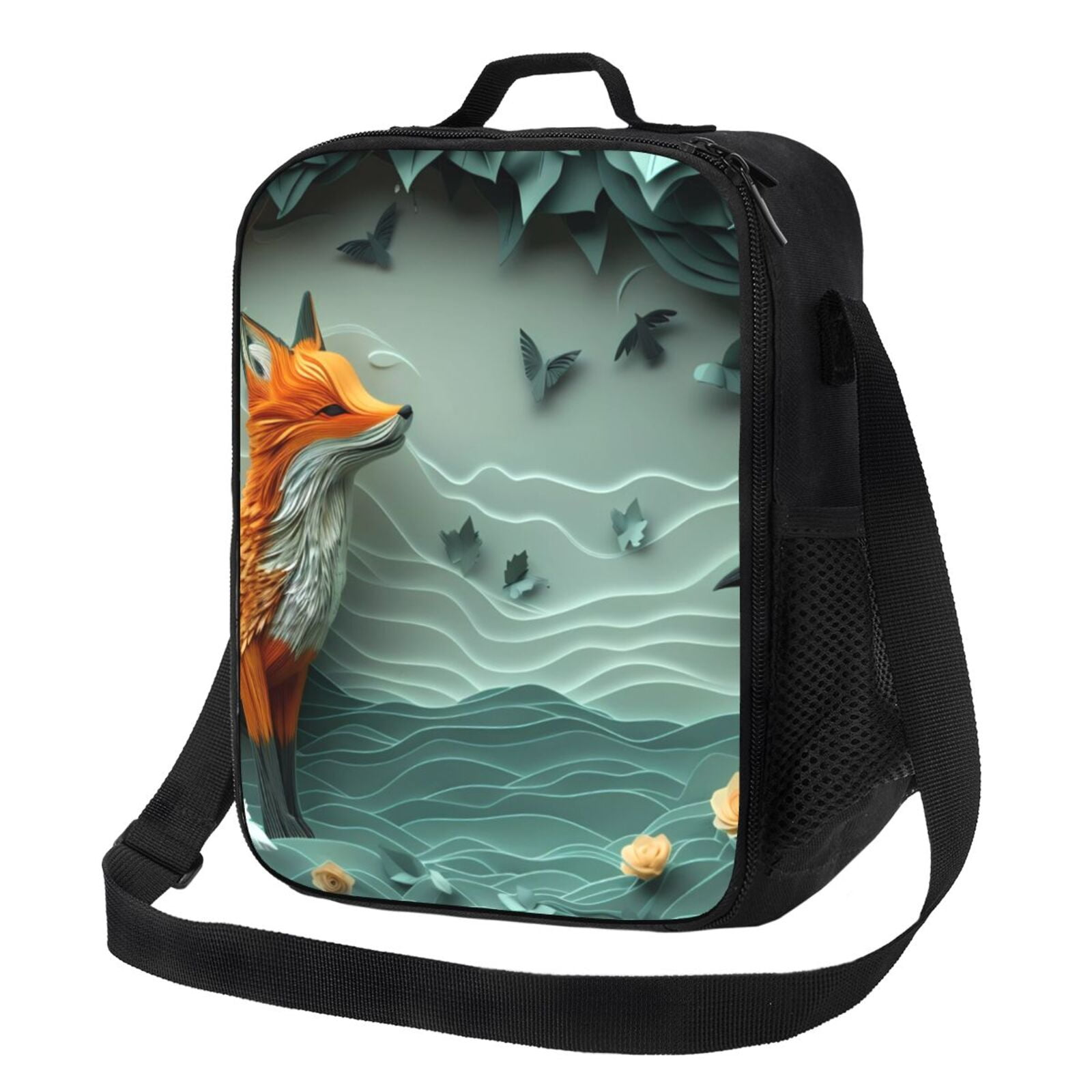 Picia Paper Fox Crow Fantasy Lunch box Lunch bag for men women Large ...