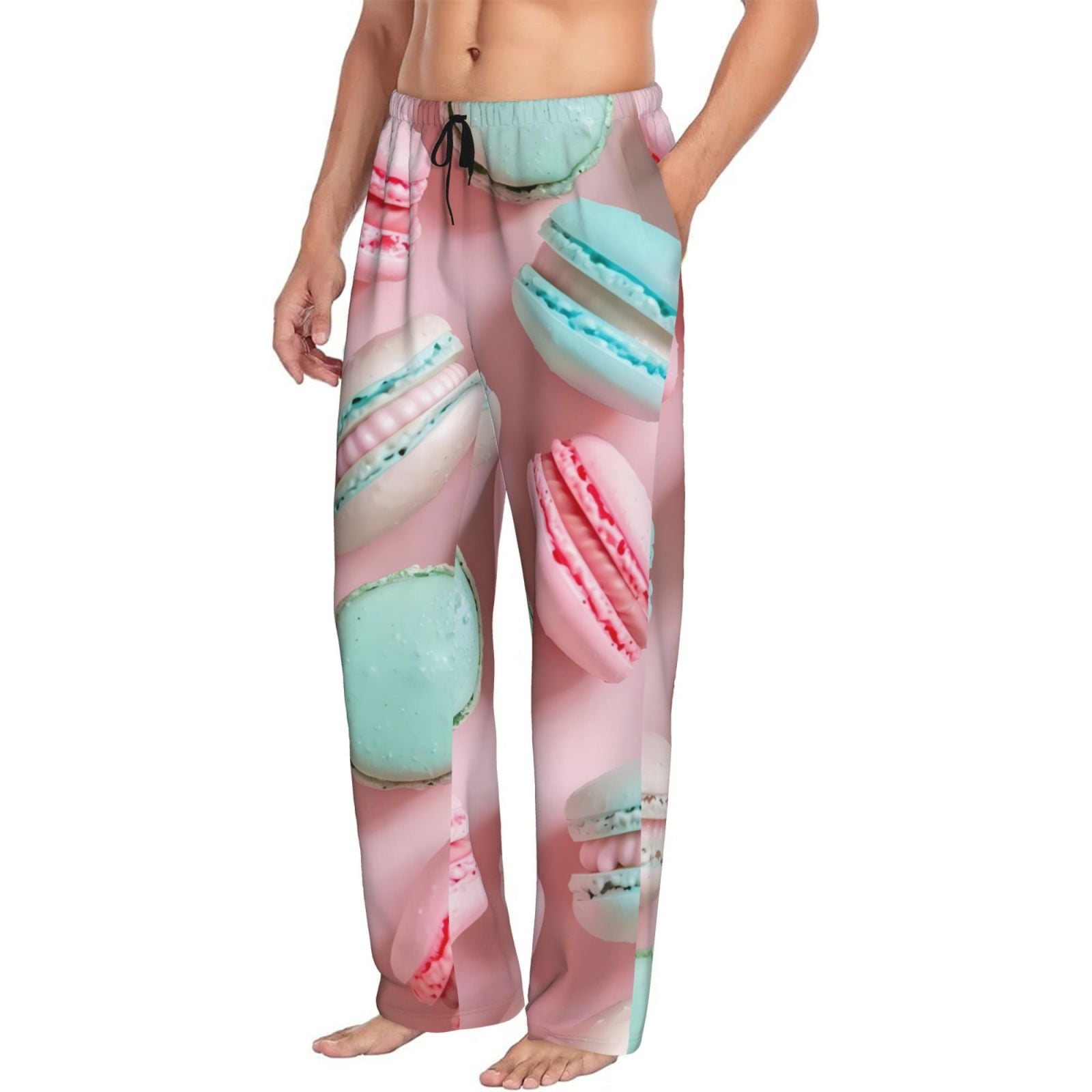 Picia Pastel Macarons Delight Mens Soft Woven Cotton Elastic Waistband Sleep Pajama Pant Lounge ...