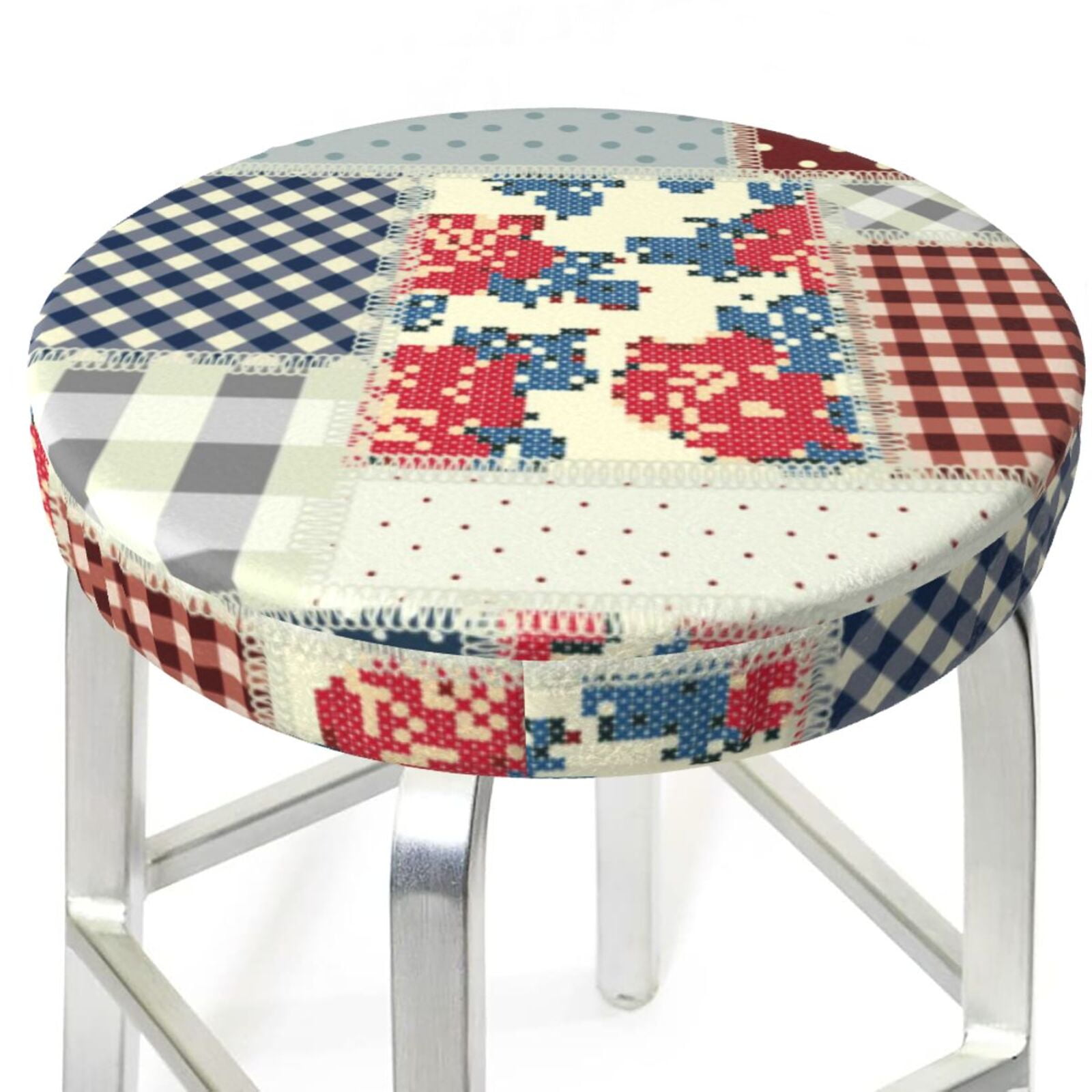 Picia Patchwork In Country Style pattern Round Stool Covers Comfy Seat ...
