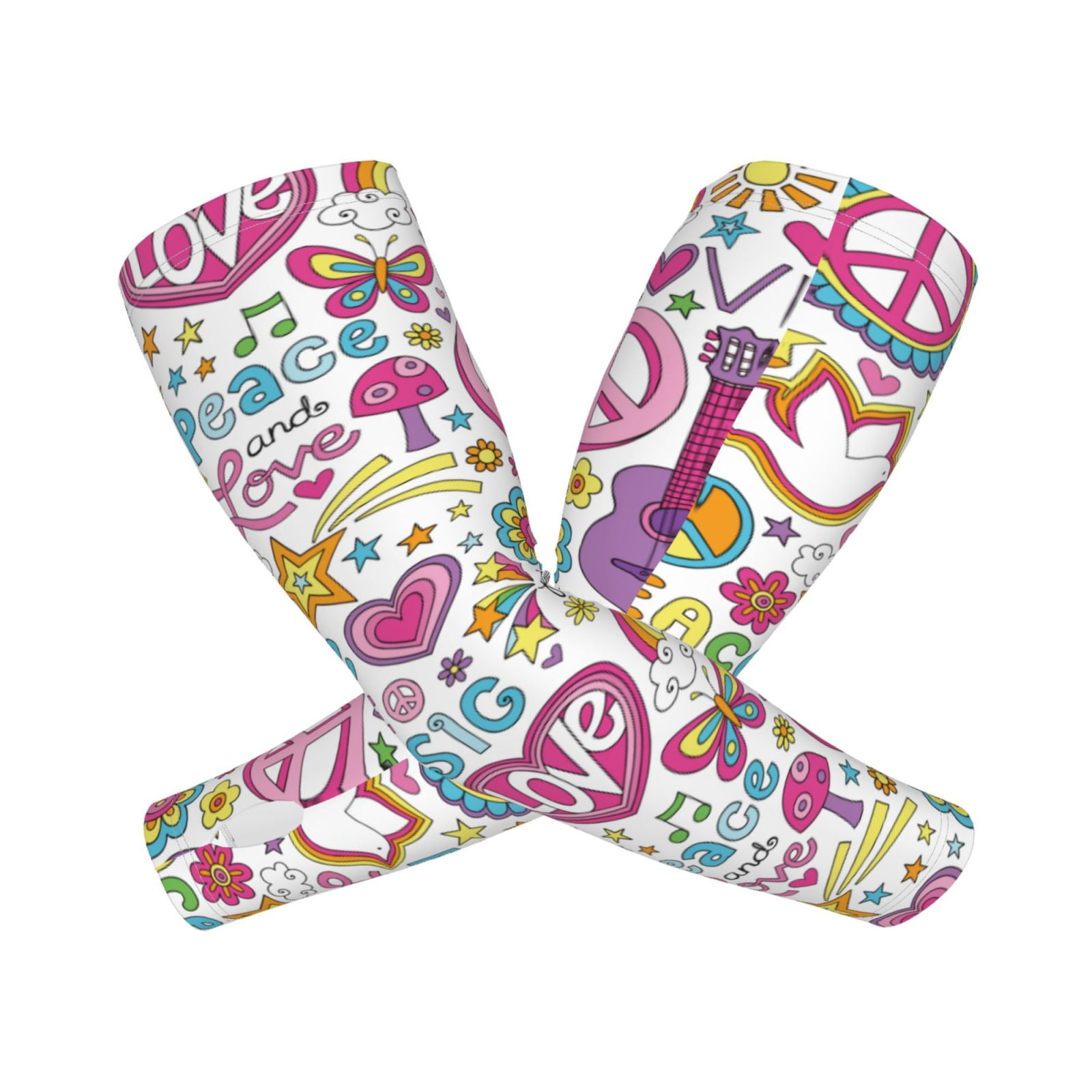 Picia Peace Love and Dove Flower Power Arm Sleeves for Men and Women ...