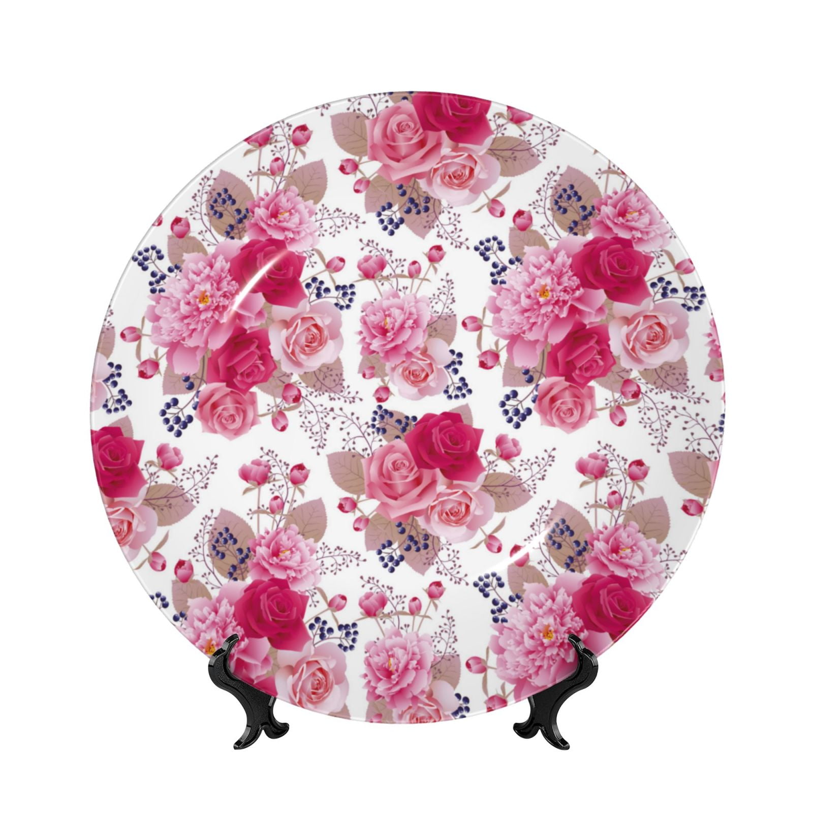 Picia Peonies And Roses Pattern Bone China Decorative Plate – Wall ...
