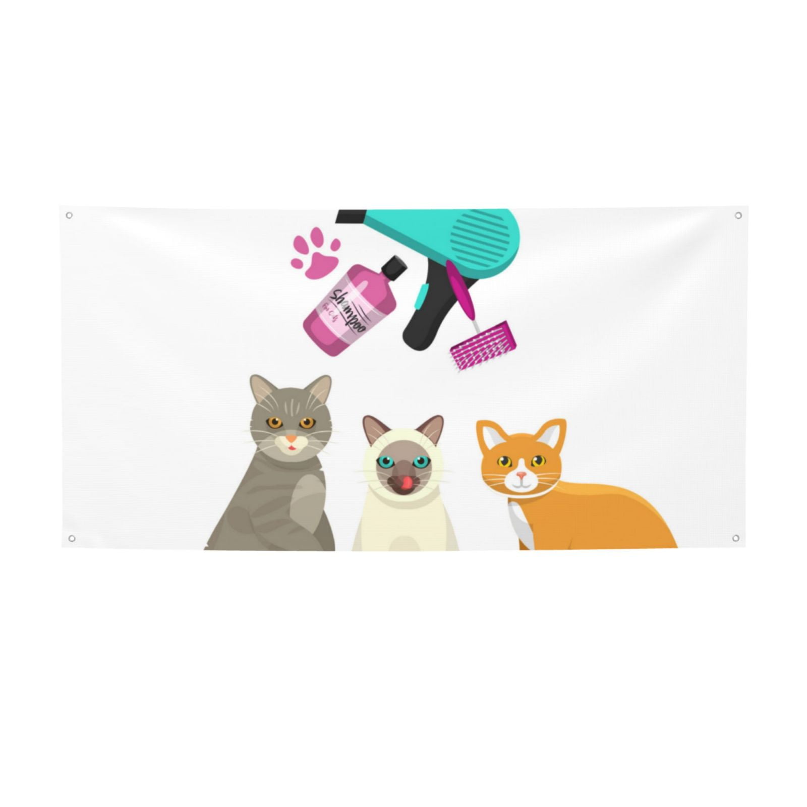 Picia Pet Care Grooming Pattern Party Banner, Festive Decoration ...