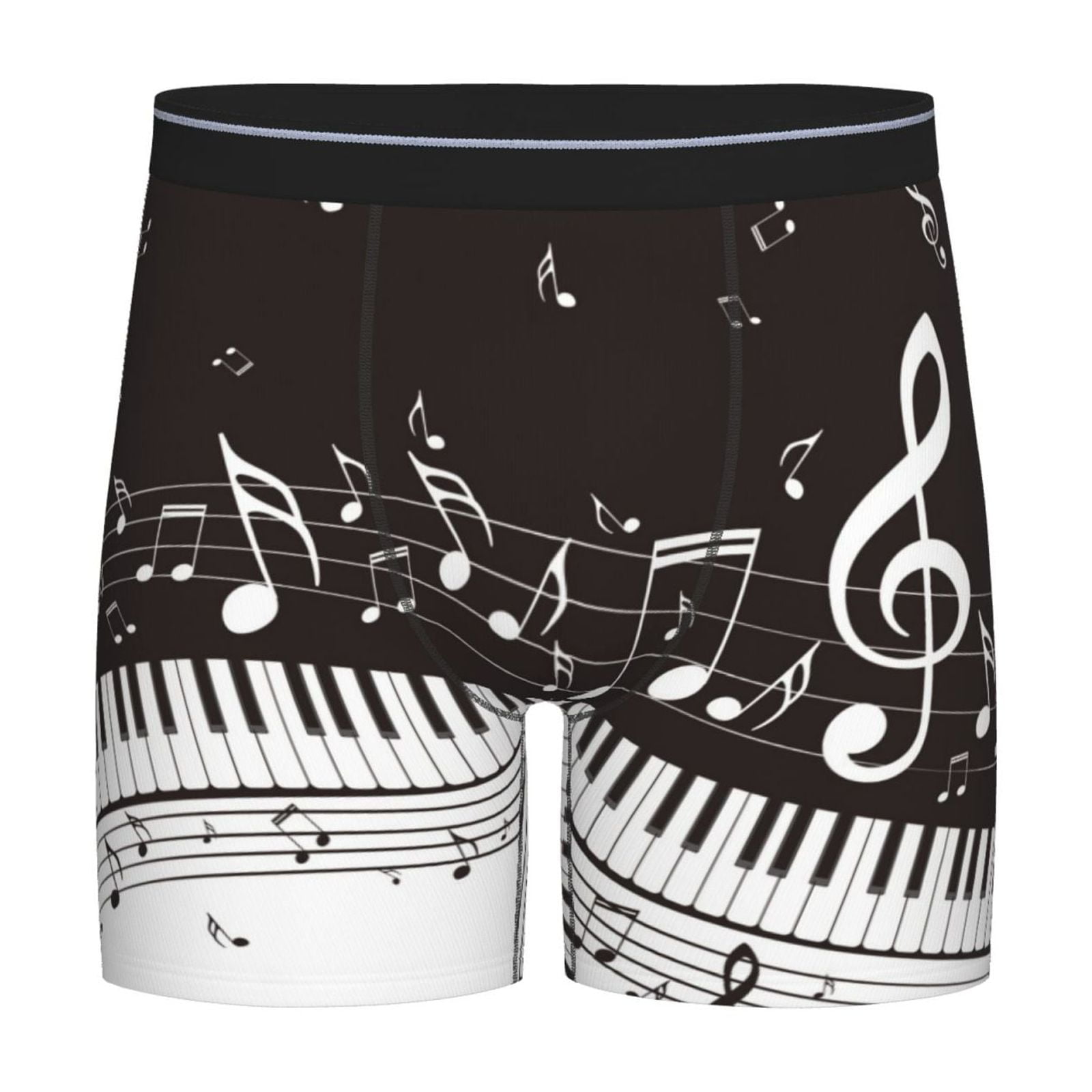 Picia Piano Keys With Musical Notes Pattern Men's Athletic Long Leg ...