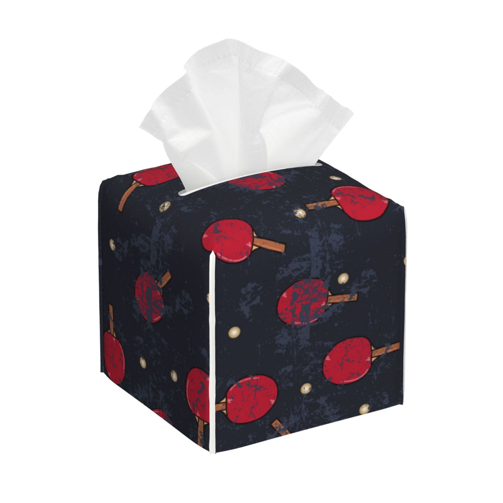 Picia Ping Pong Pattern Tissue Box Cover,PVC Leather Square Holder ...