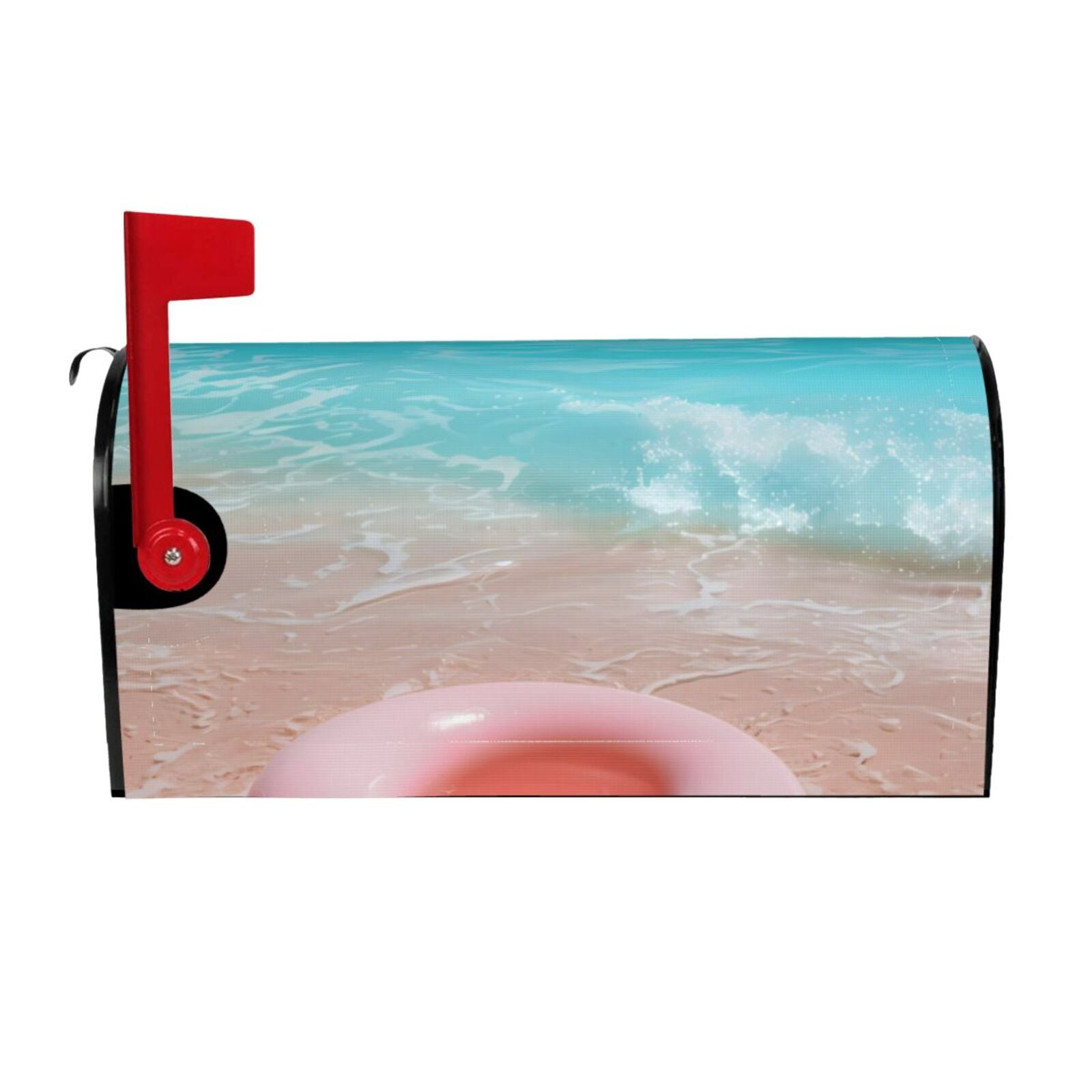 Picia Pink Float Ring On Beach Magnetic Mailbox Cover Standard Size-25 ...
