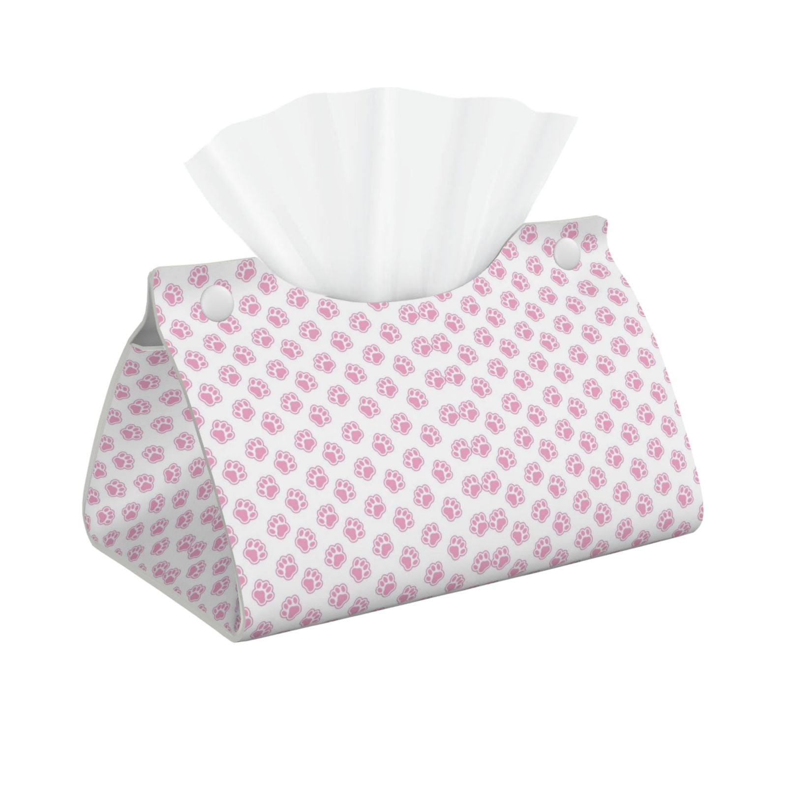 Picia Pink Paw Pattern Long Tissue Box Cover,PVC Leather Triangle ...
