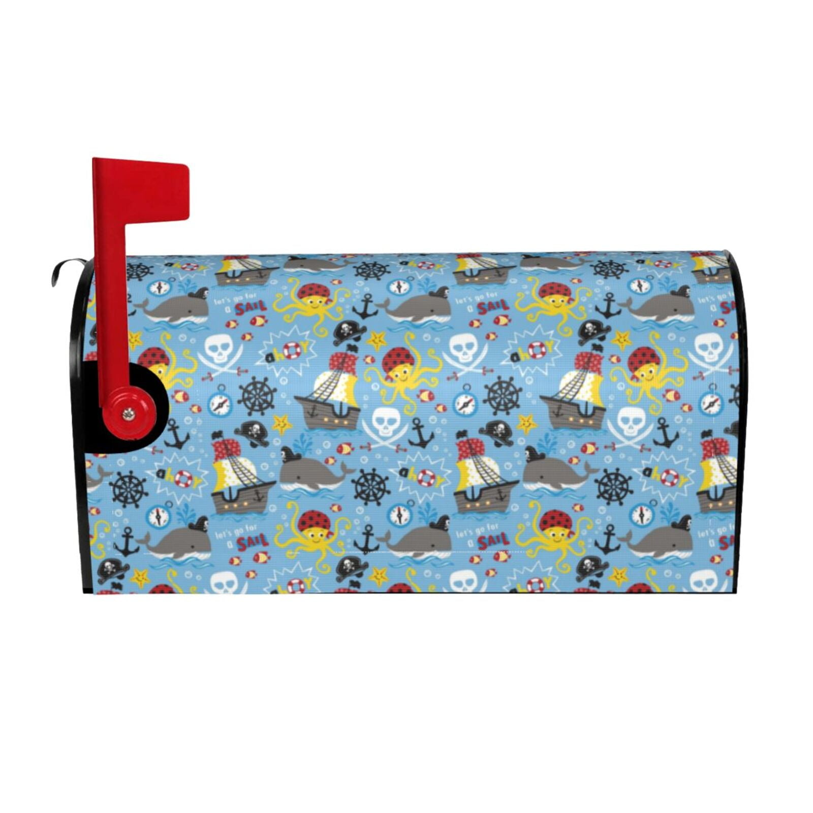 Picia Pirate Marine Animals Magnetic Mailbox Cover Standard Size-25 ...