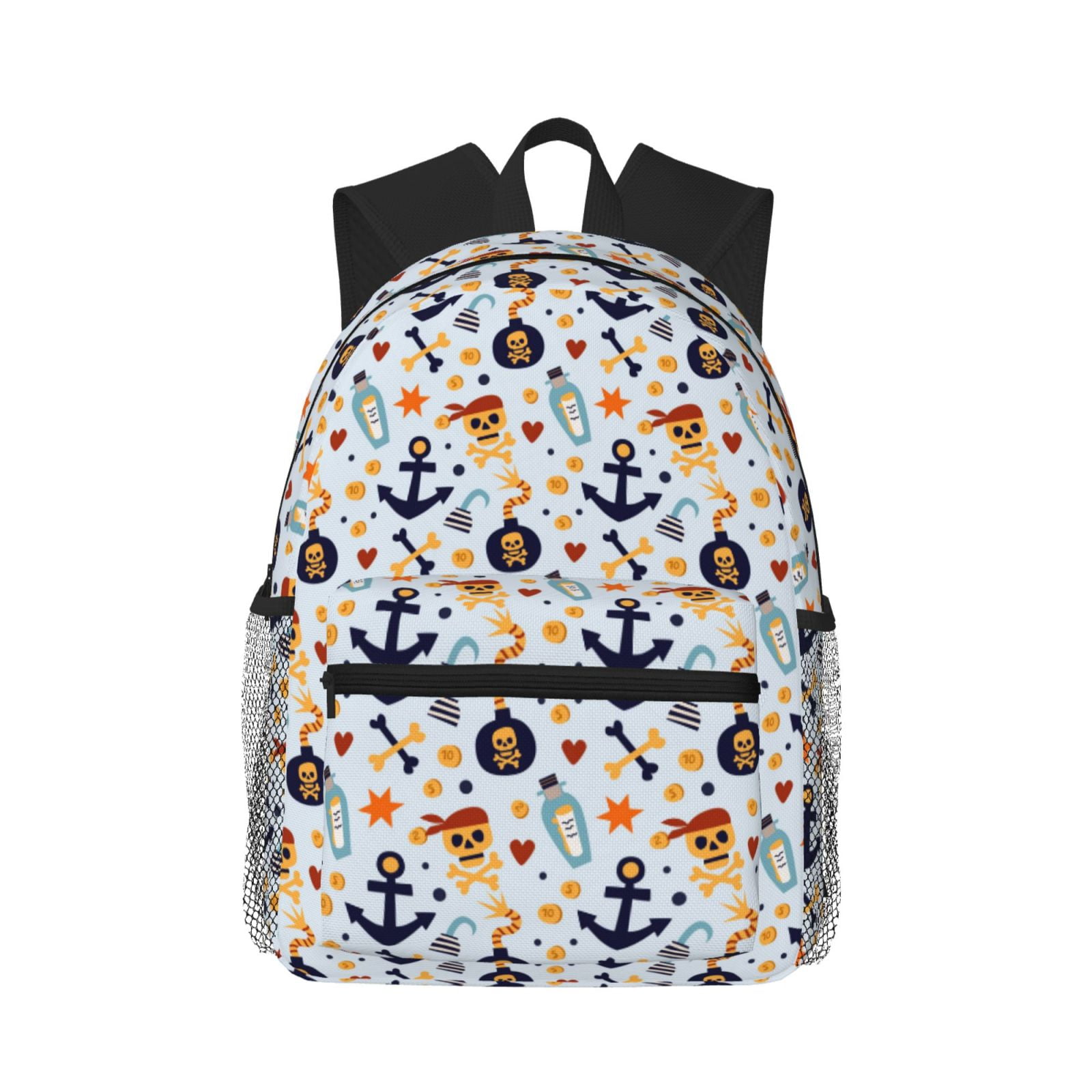 Picia Pirate Skull And Anchor Large Capacity Backpack Classic Style ...