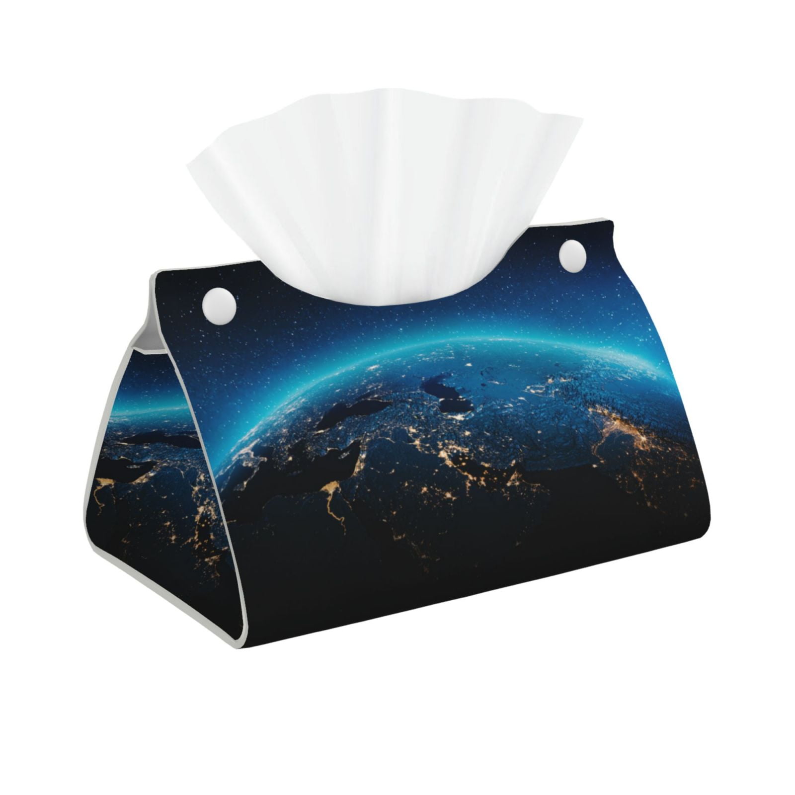 Picia Planet Earth Pattern Long Tissue Box Cover,PVC Leather Triangle ...