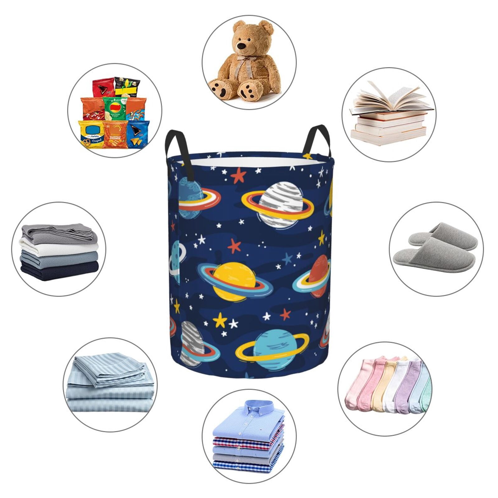 Picia Planets and Stars Large Laundry Basket, Waterproof, Freestanding ...